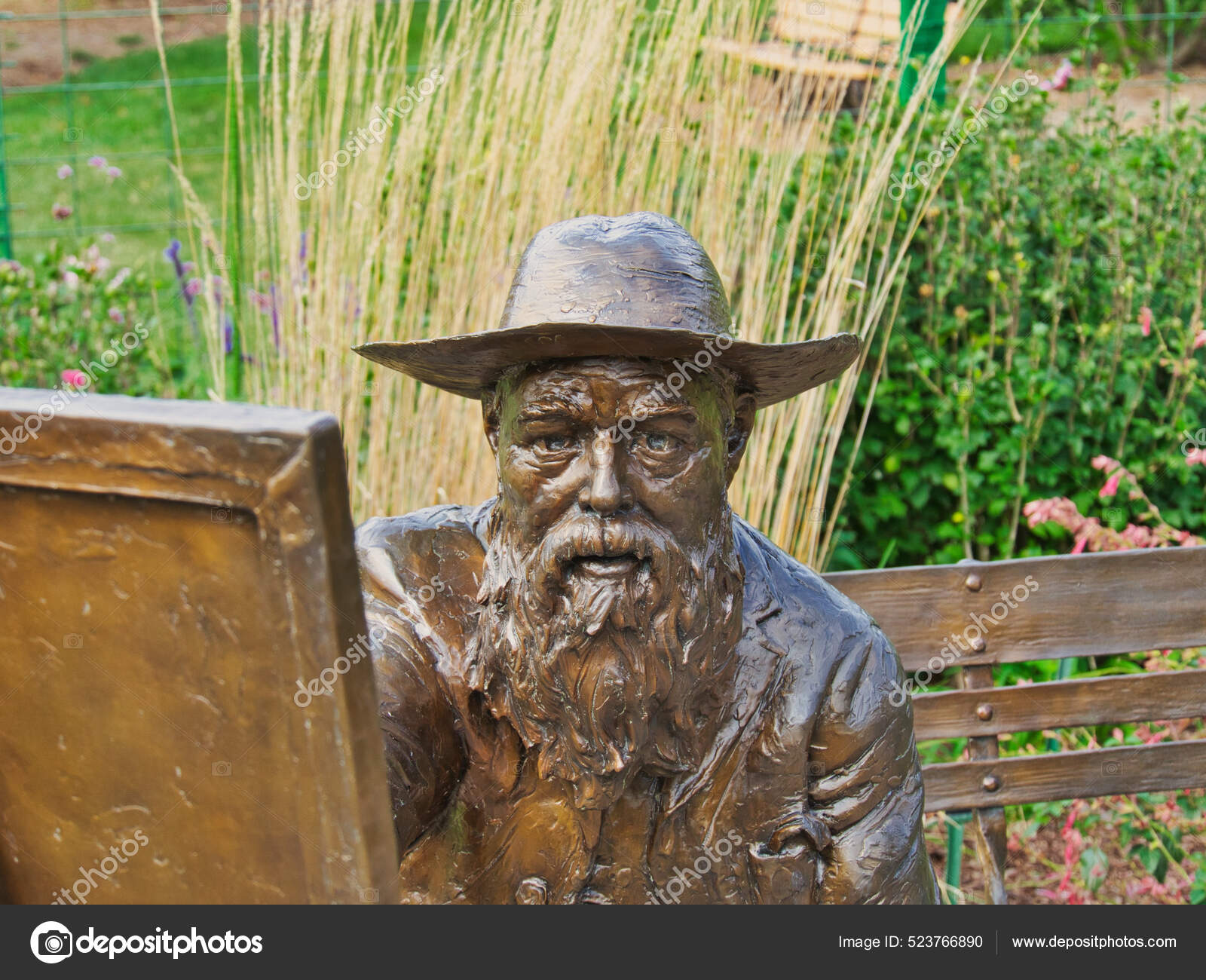 Bronze Sculpture Claude Monet Overland Park Arboretum Botanical Gardens ...
