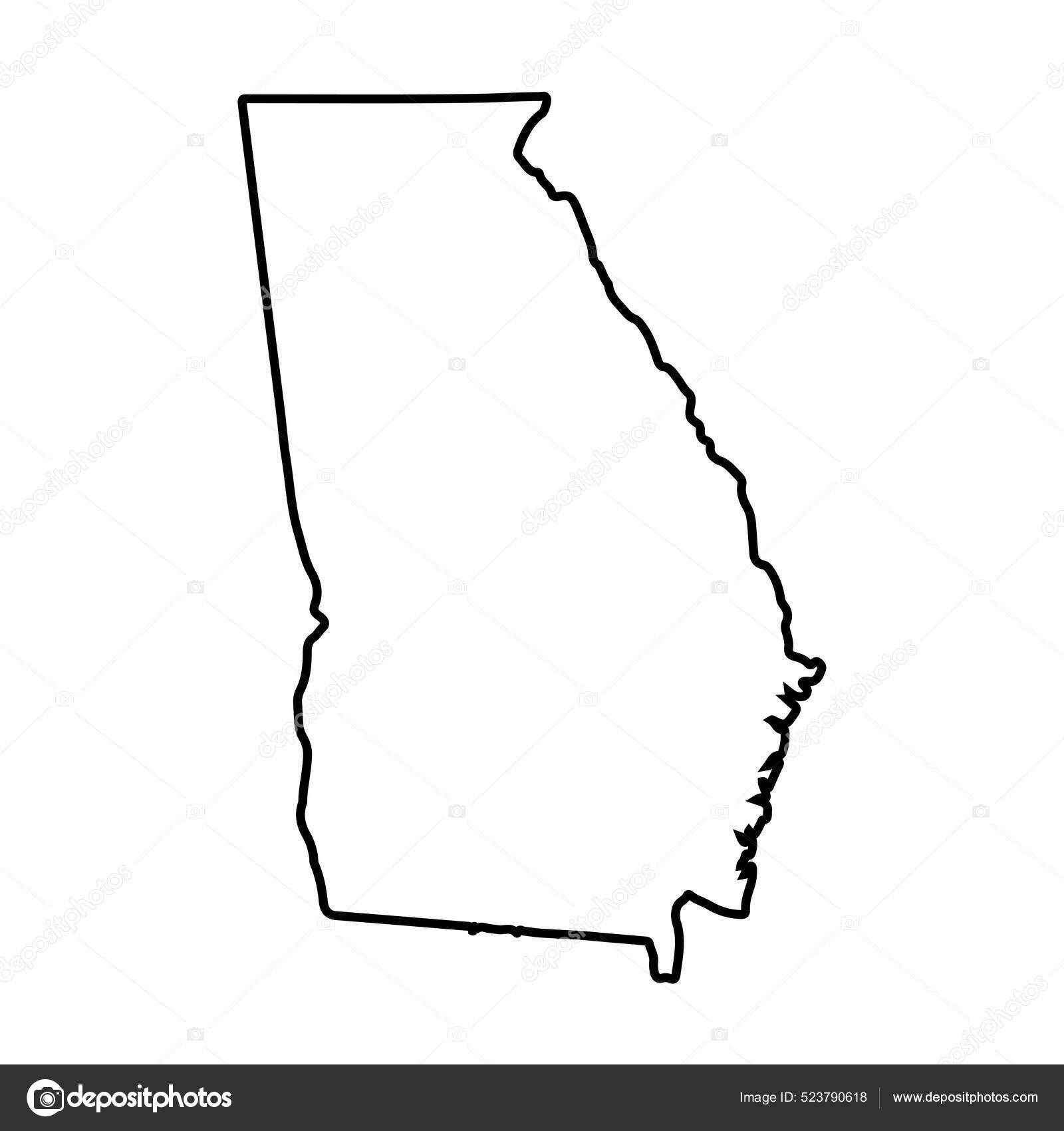 State Georgia Usa Outline Map White Background — Stock Photo ...