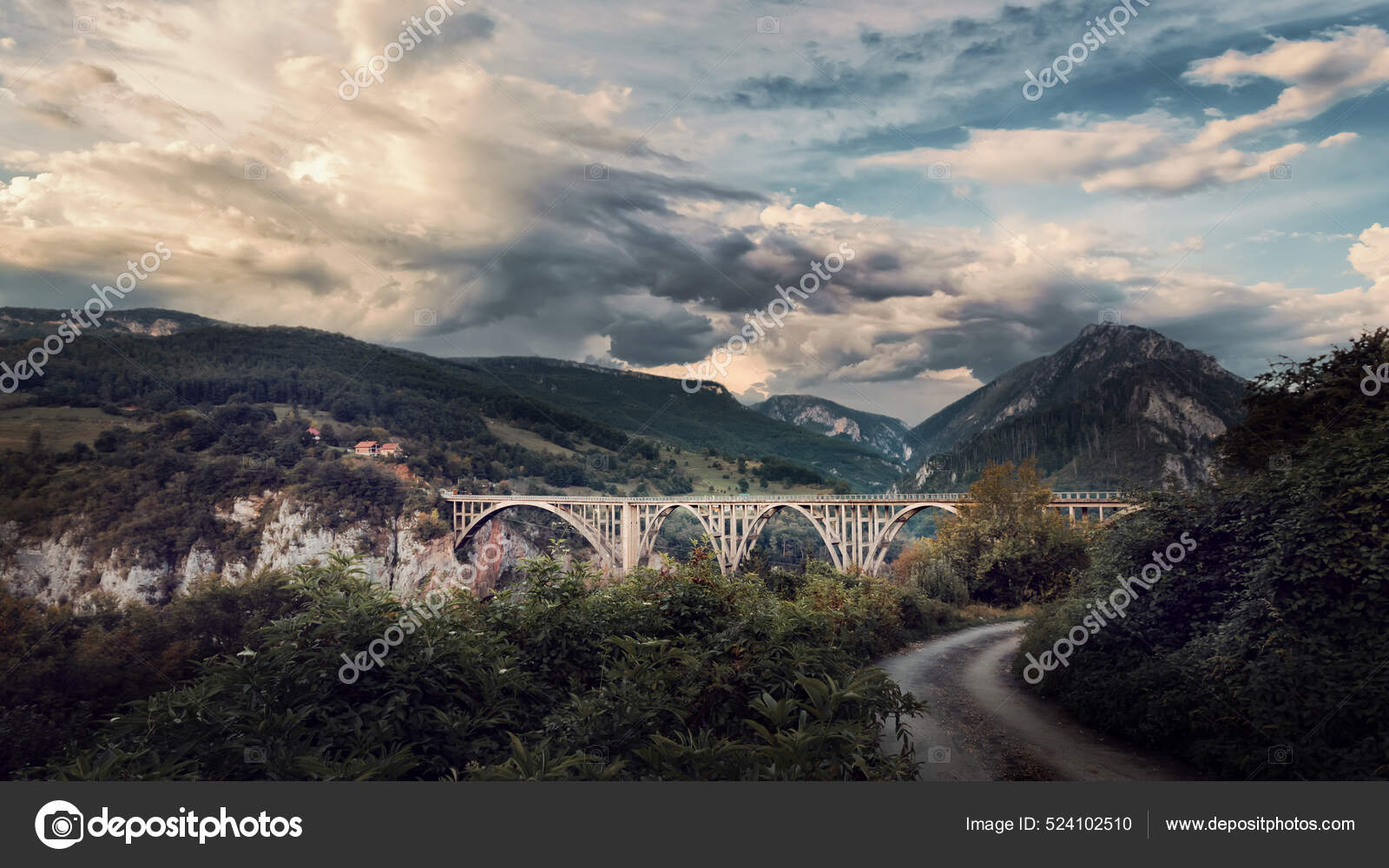 Breathtaking Scene Tara Bridge River Tara Canyon Montenegro Stock Photo ...