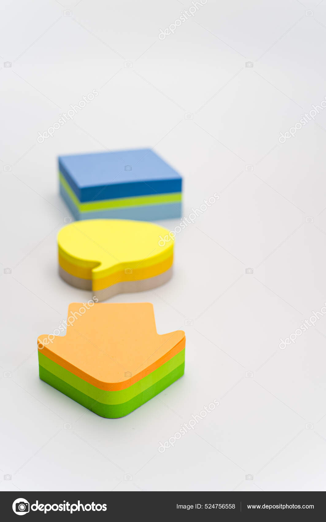 Colorful Sticky Notes Sheets Messaging Notes White Background — Stock ...