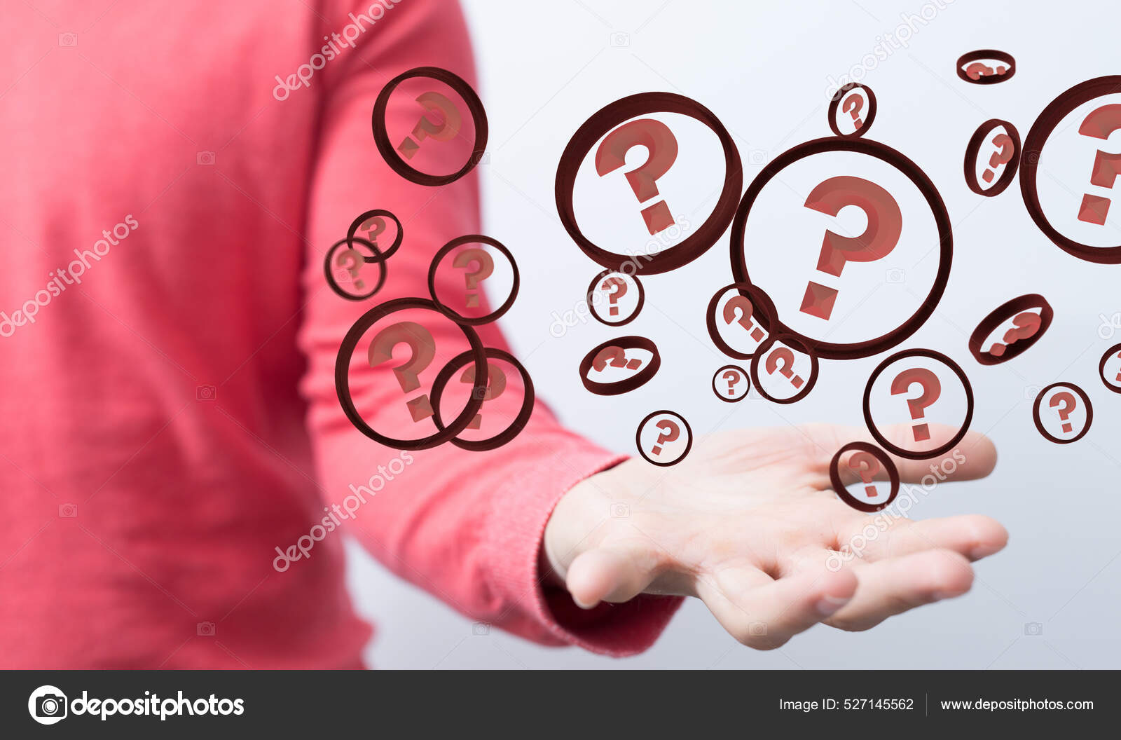 Rendered Digital Question Mark Symbols Hand Male Background — Stock ...