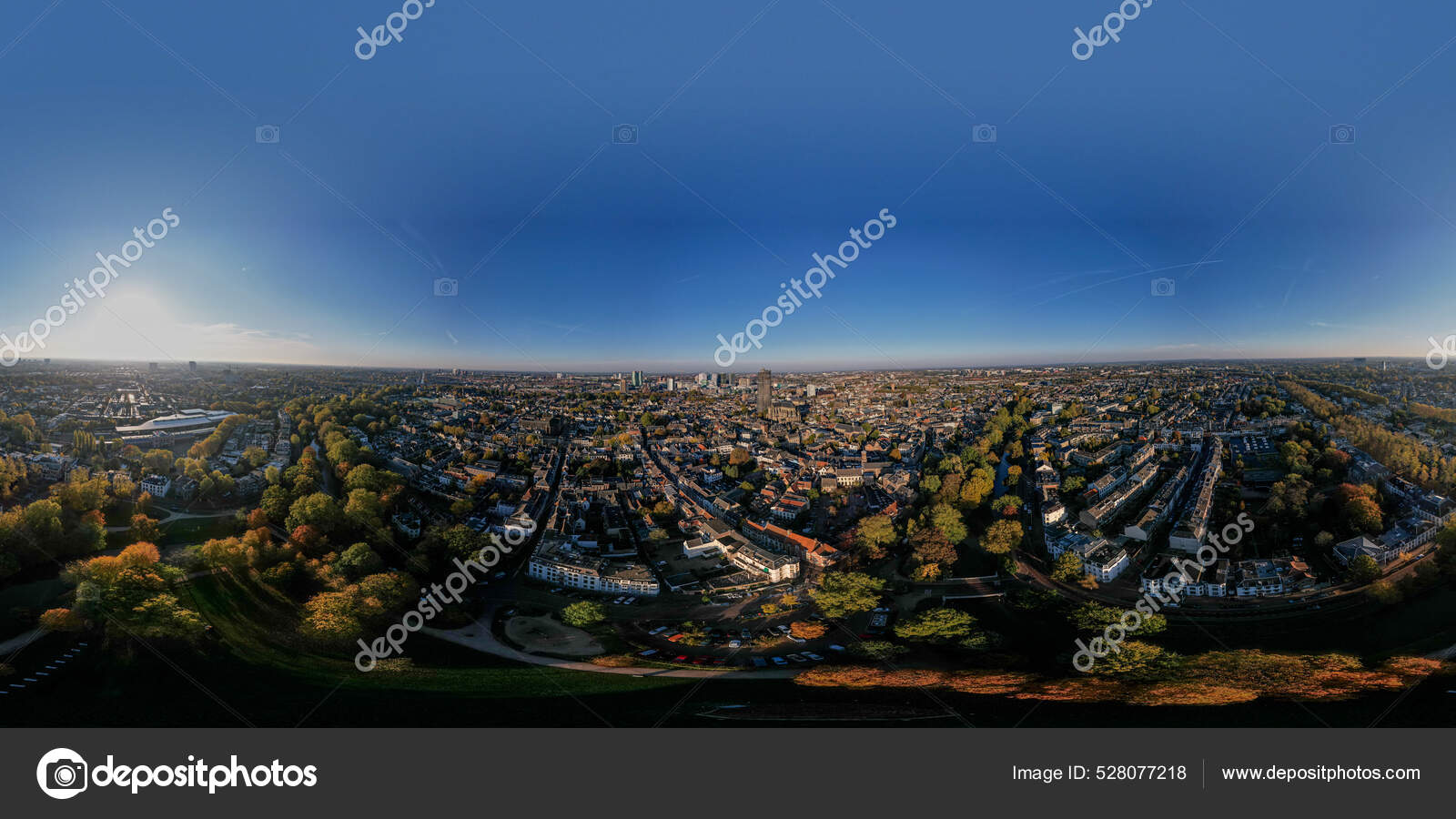 Aerial Dutch City Ready Use Environment Mapping 360Vr Wide Panoramic ...