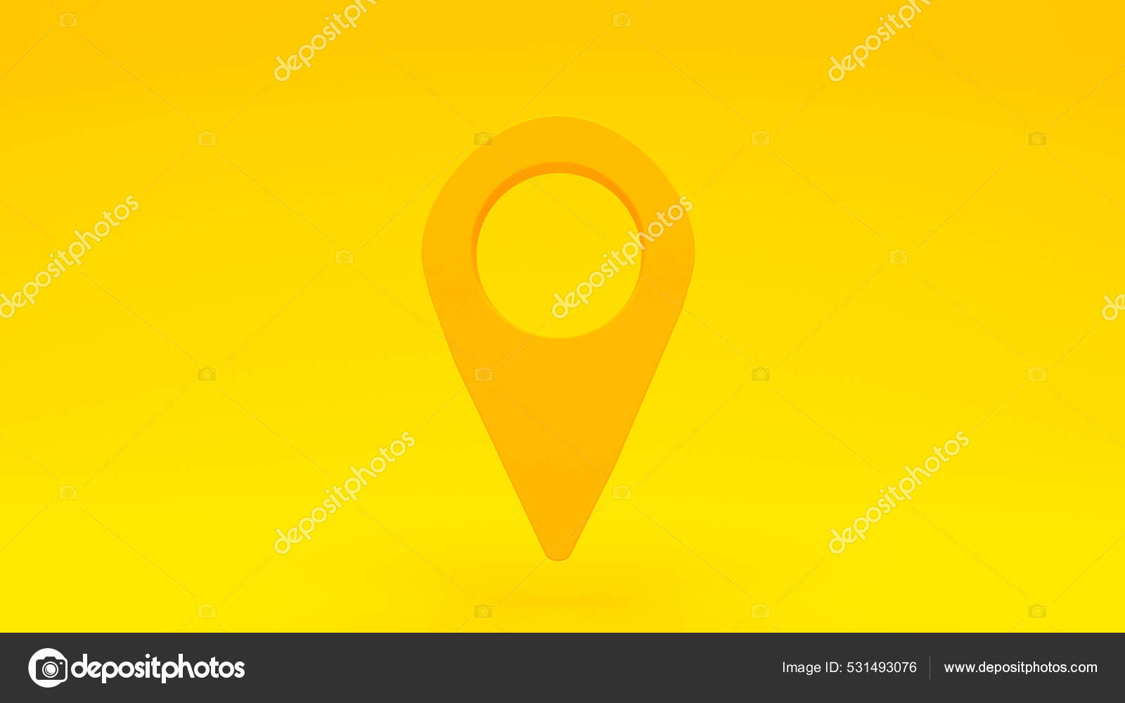 Close Shot Yellow Location Icon Isolated Bright Background — Stock ...