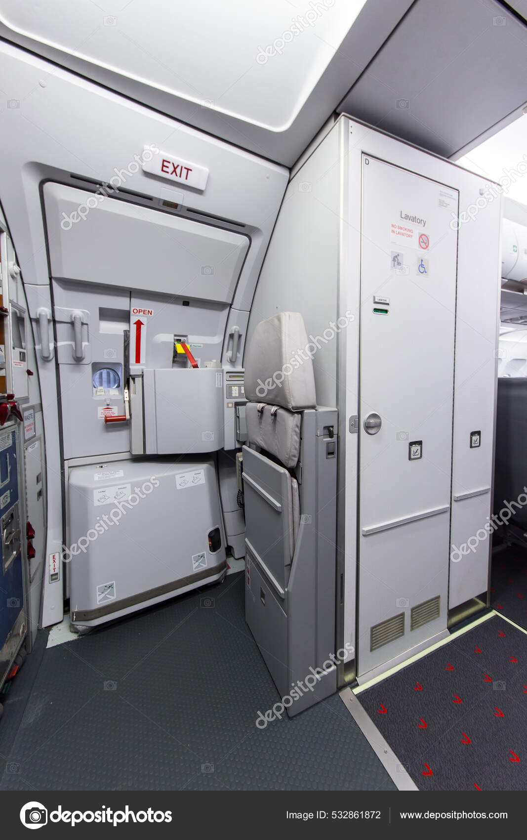 Forward Section Airbus A320 Cabin Exit Door Toilette Compartment ...