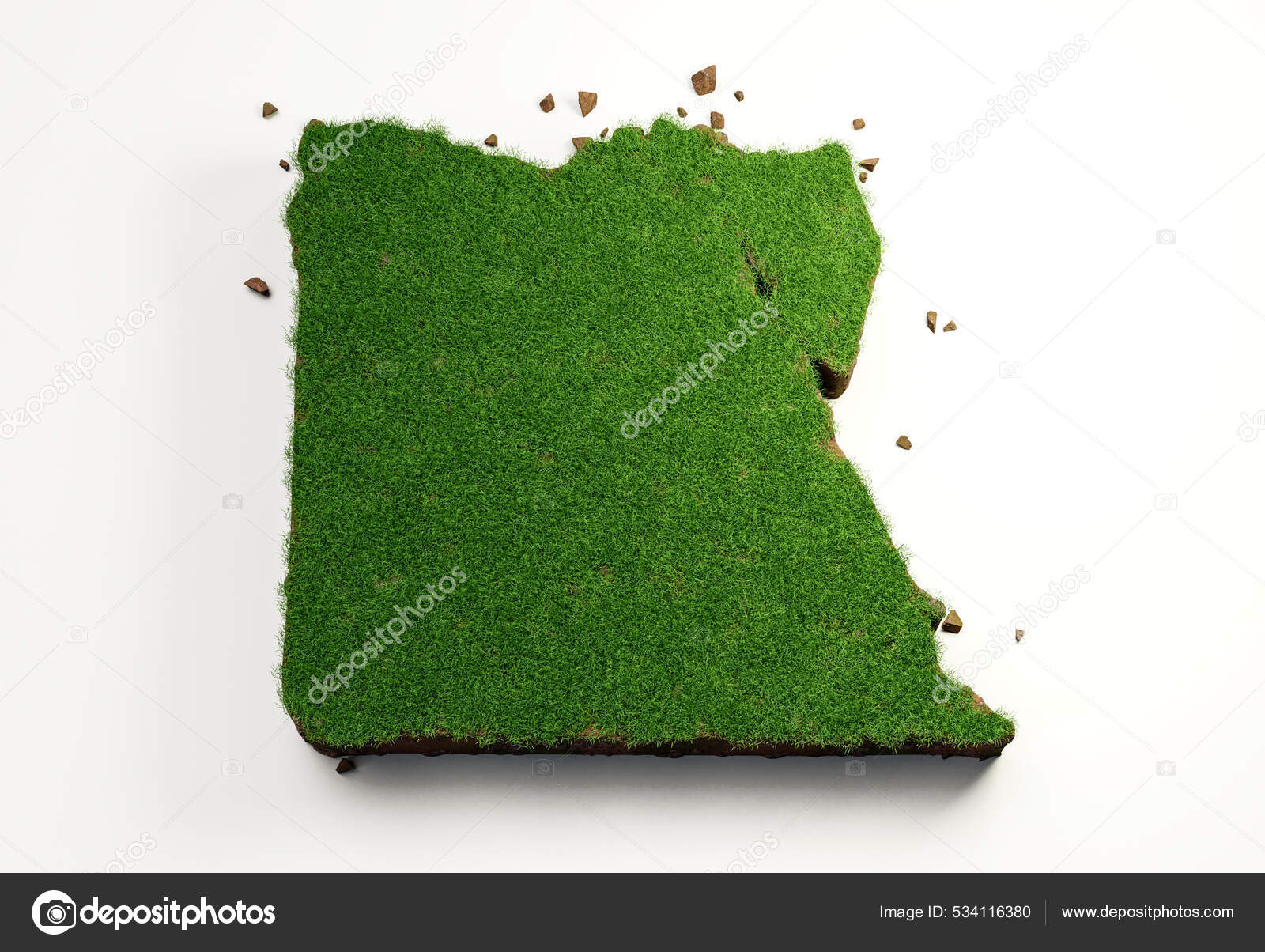 Sebuah Render Dari Peta Mesir Dengan Tekstur Rumput Pada Latar — Foto ...