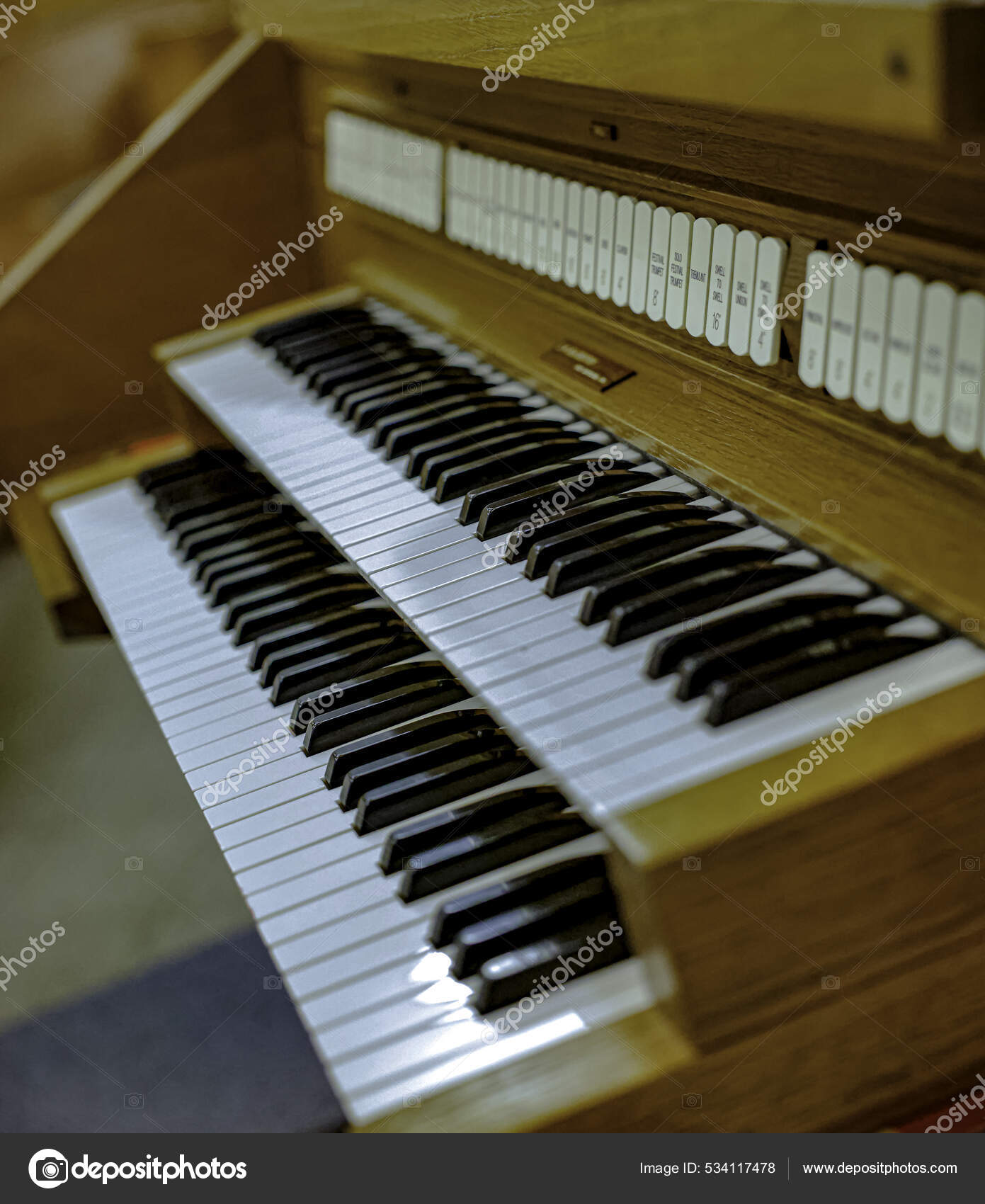 Selective Focus Shot Pipe Organ Keyboard — Stock Photo © Wirestock ...
