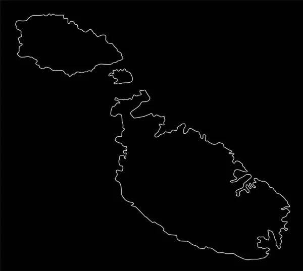 Outline Malta Map Black Color White Background Stock Photo by ...