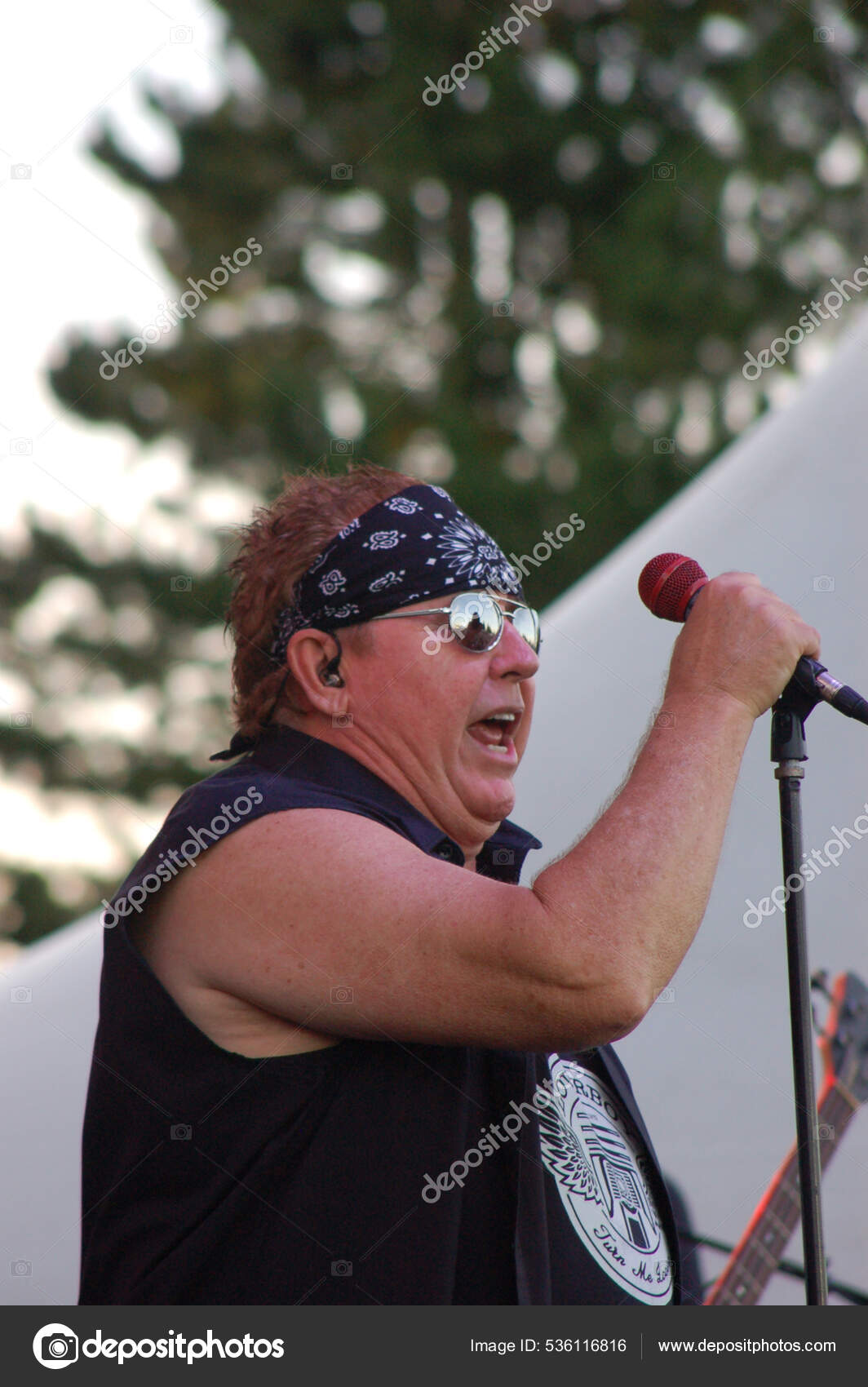Surrey Canada Jul 2019 Vertical Shot Mike Reno Standing Stage — Stock ...