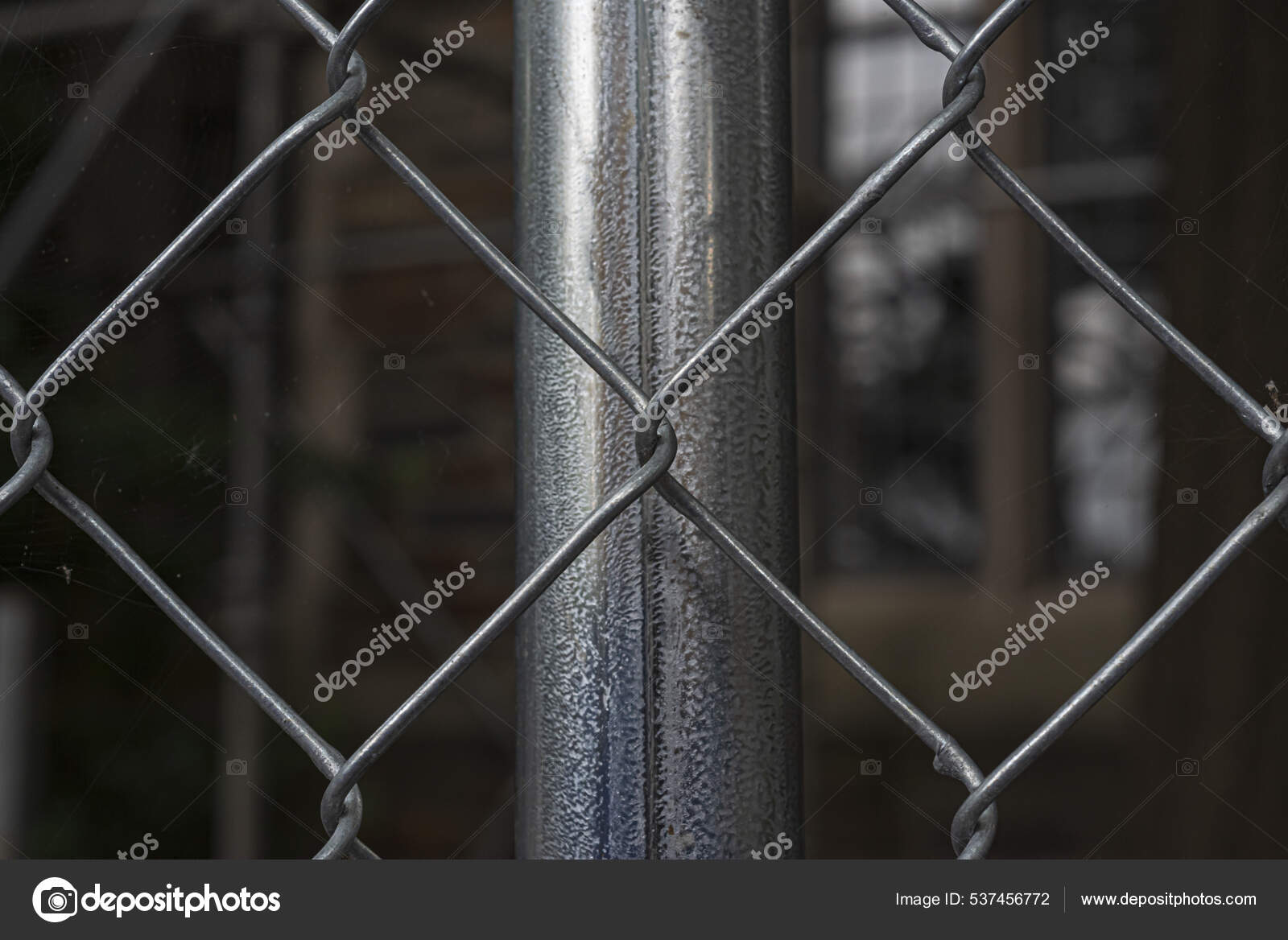 Close Chain Link Fence Metal Fence — Stock Photo © Wirestock #537456772