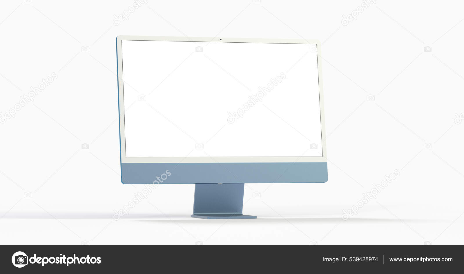 Rendering Computer Display Mock Blank White Screen — Stock Photo ...