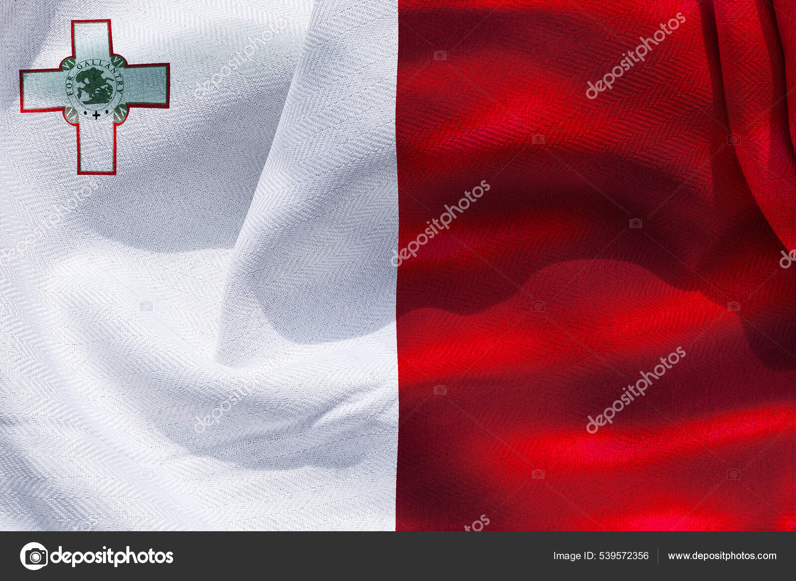 Illustration Realistic Waving Fabric Flag Malt Background Wallpaper ...