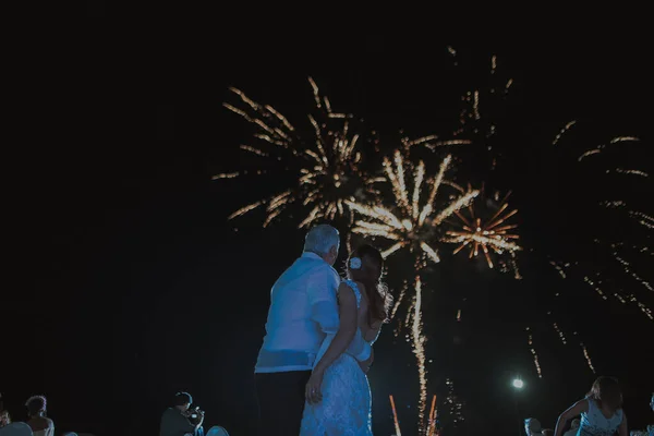 Wedding couple fireworks Stock Photos, Royalty Free Wedding couple ...