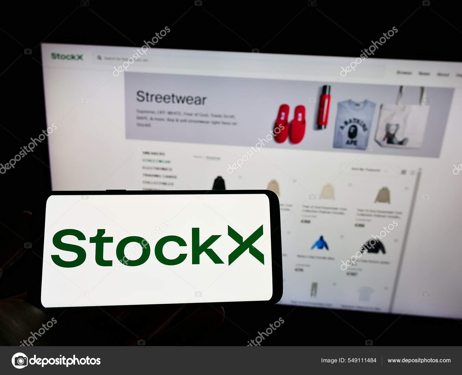 Hand Holding Smartphone Front Screen Symbol Stockx — Stock Editorial ...