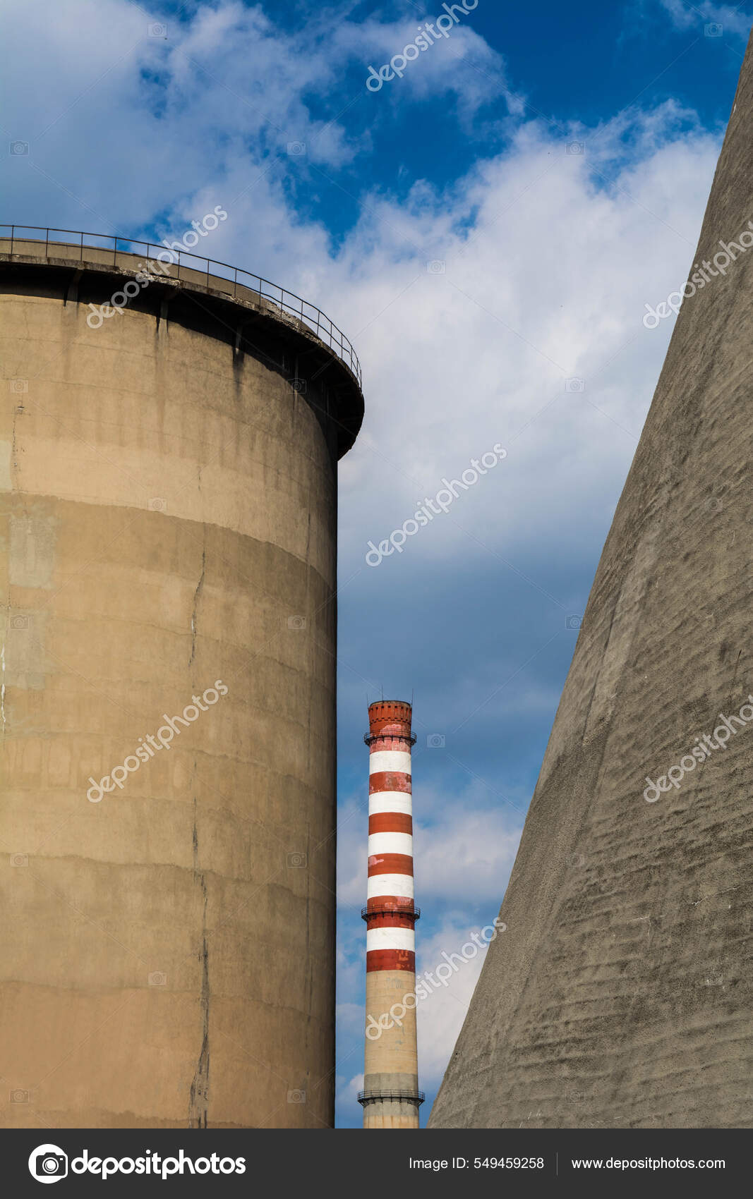 Industrial Chimney Background Blue Sky Stock Photo by ©Wirestock 549459258