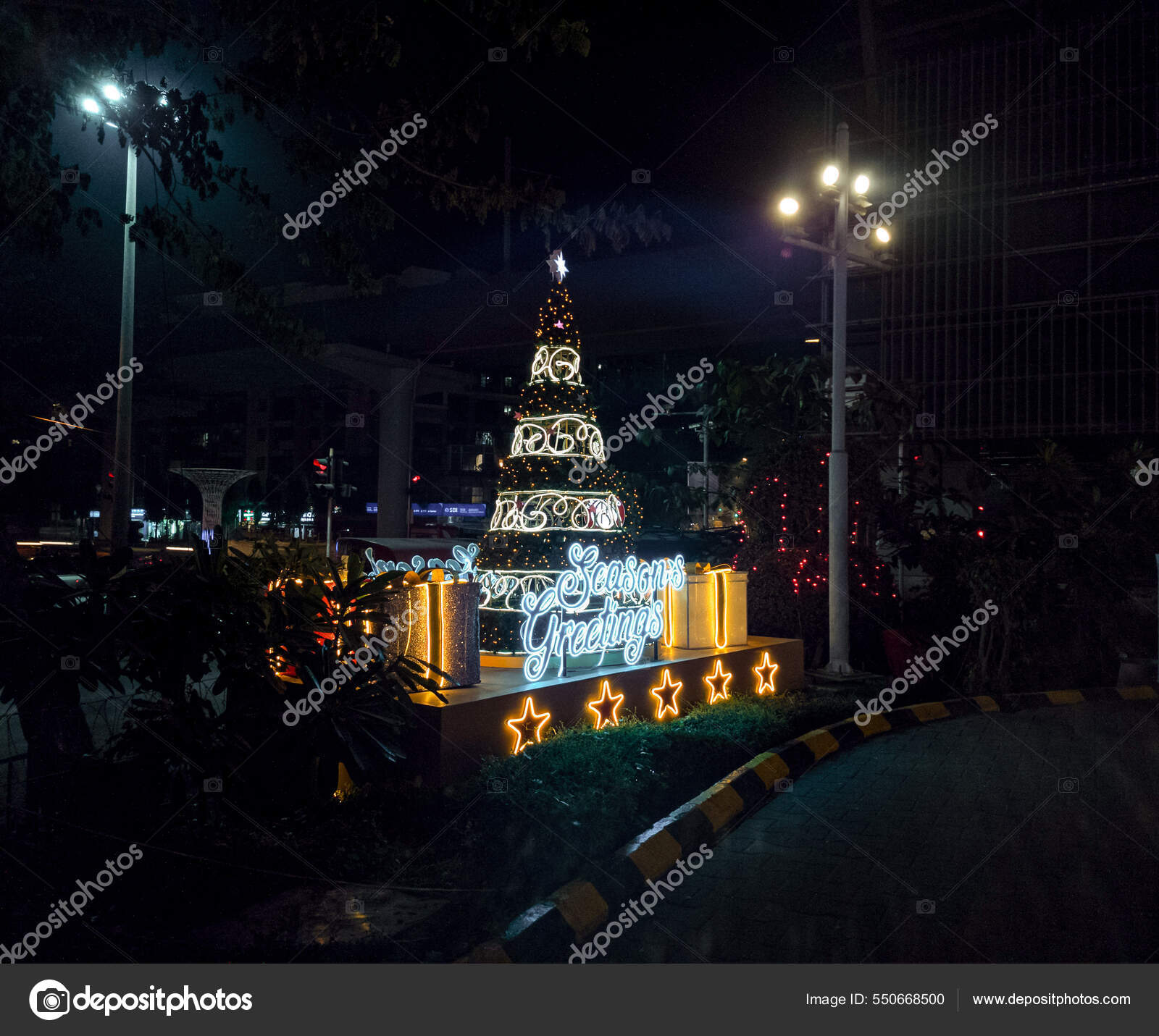 Christmas Tree Lights — Stock Editorial Photo © Wirestock #550668500
