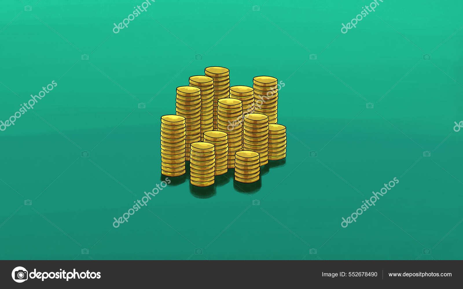 Stack Coins Green Background Illustration — Stock Photo © Wirestock ...