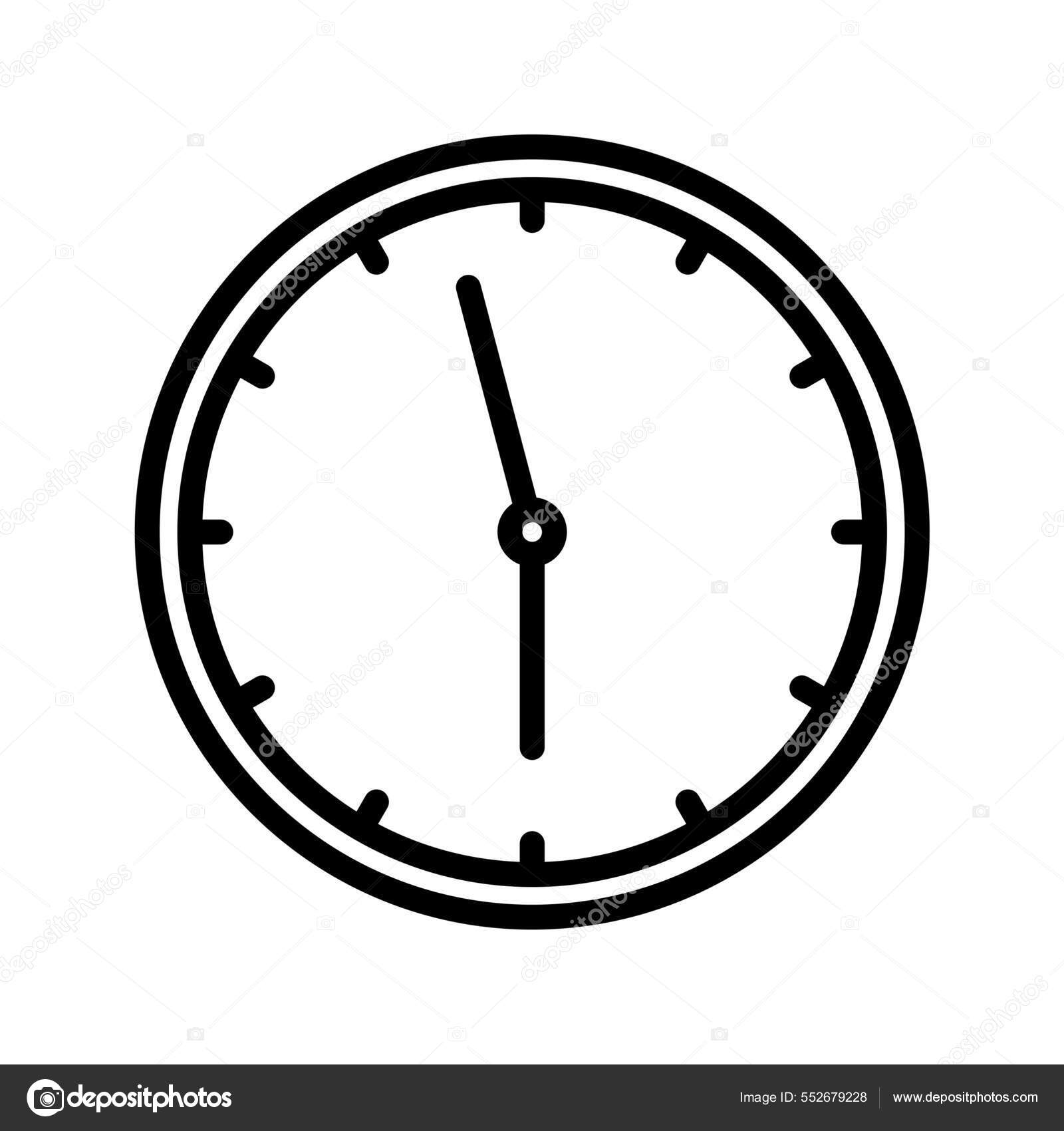 Icono Del Reloj Ilustración Blanco Negro — Foto de stock #552679228 ...