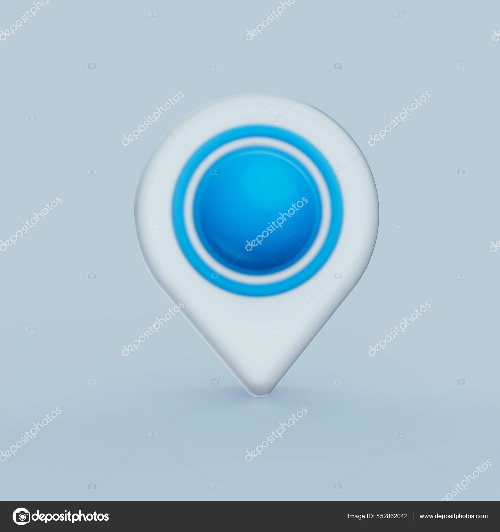 Rendering Blue Location Icon — Stock Photo © Wirestock #552862042