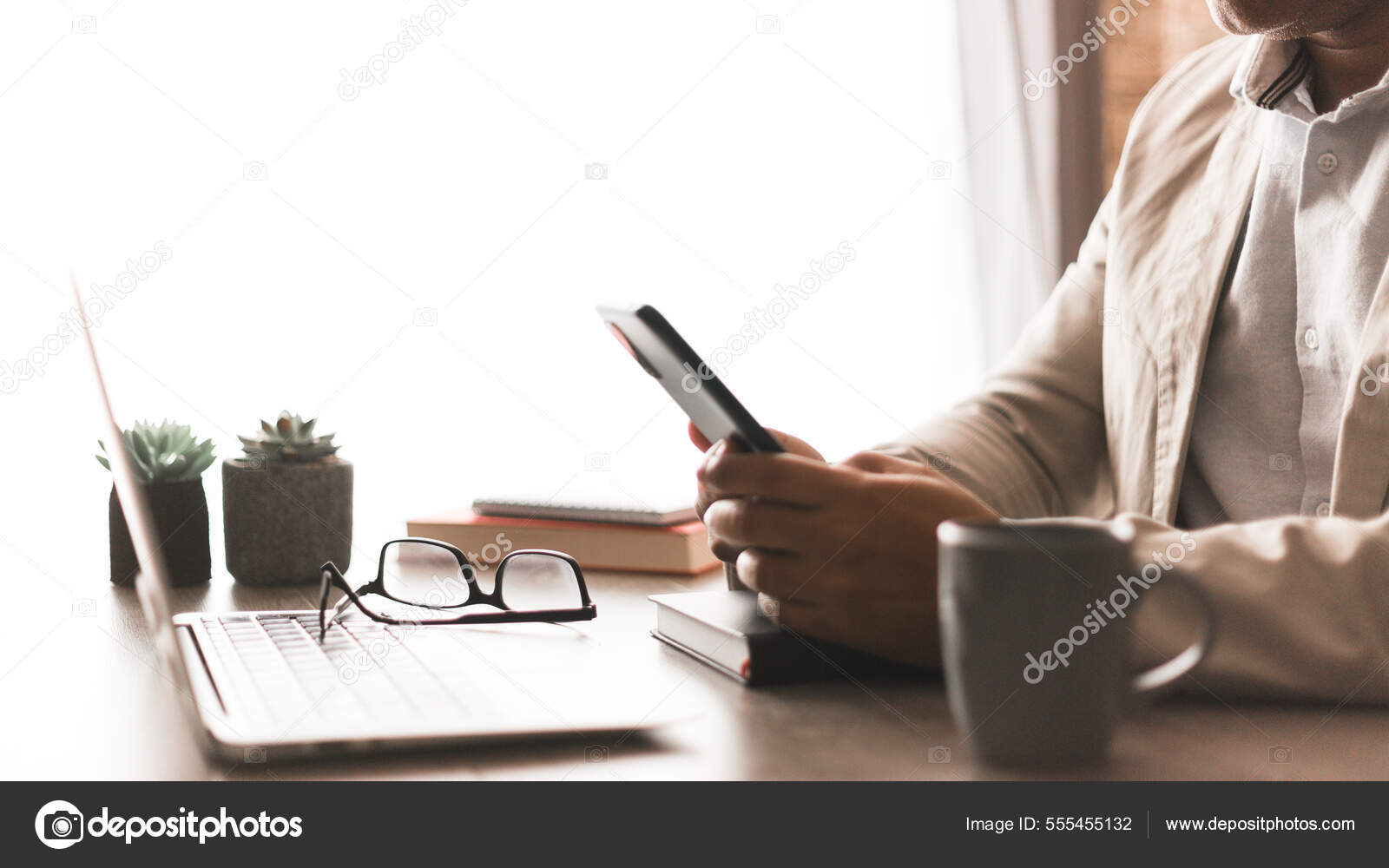 Man Sitting Office Desk Working Process — Stock Photo © Wirestock ...
