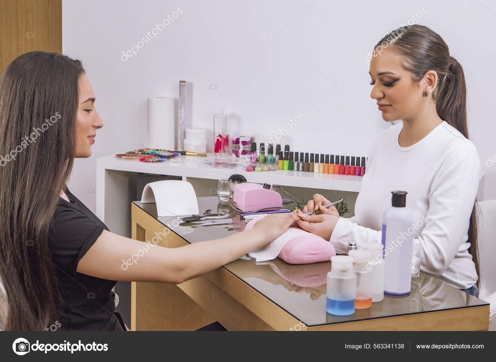 Beautiful Young Woman Getting Client Beauty Salon Stock Photo by ...