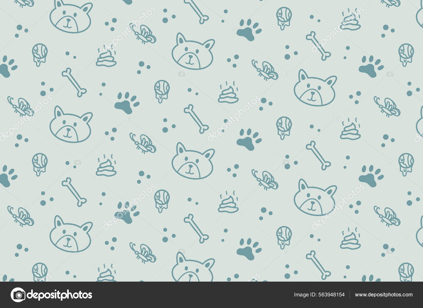 Cute Seamless Dog Pattern Background Stock Vector Image by ©Wirestock ...