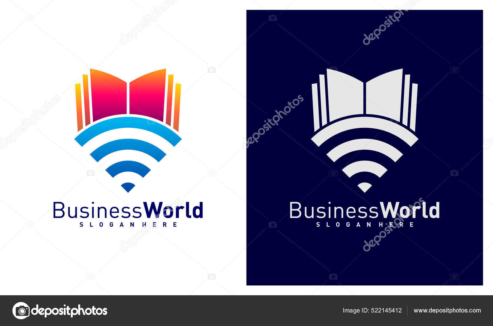 Smart Book Logo Design Vector Colorful Book Logo Design Template Stock ...