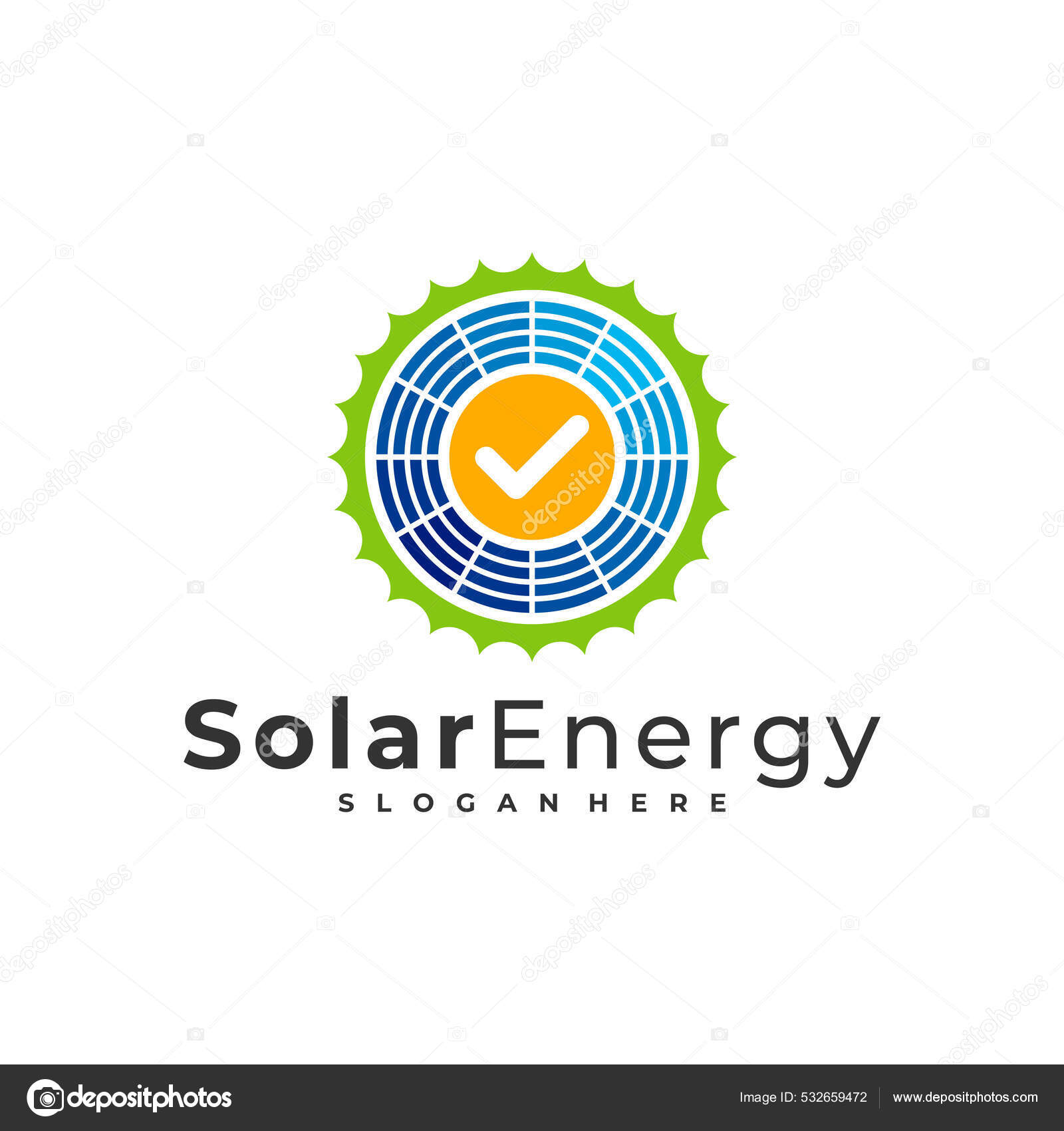 Güneş Logosu Vektör Şablonunu Yaratıcı Güneş Paneli Enerji Logo ...