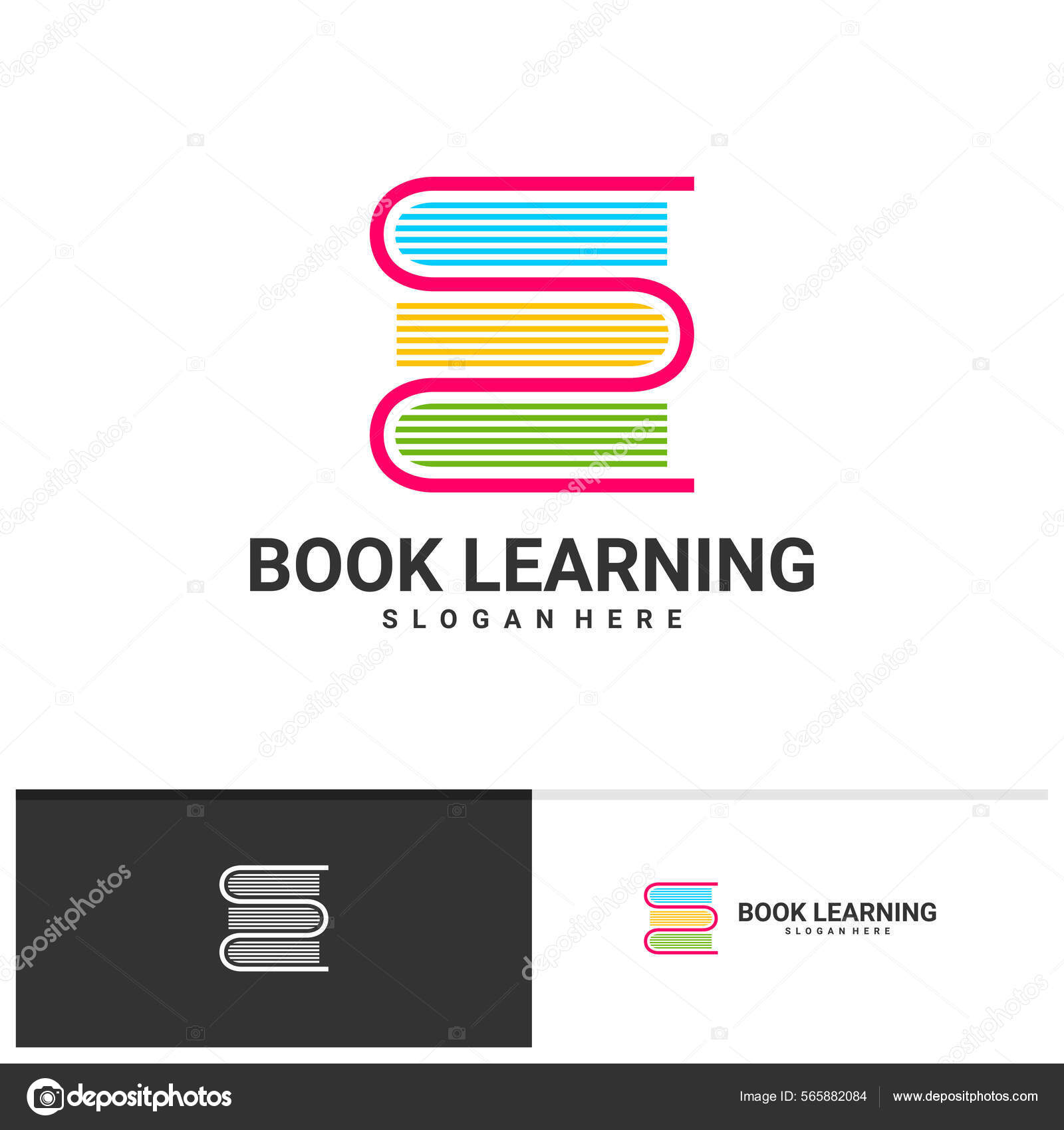 Learning Book Logo Vector Template Creative Book Logo Design Concepts ...