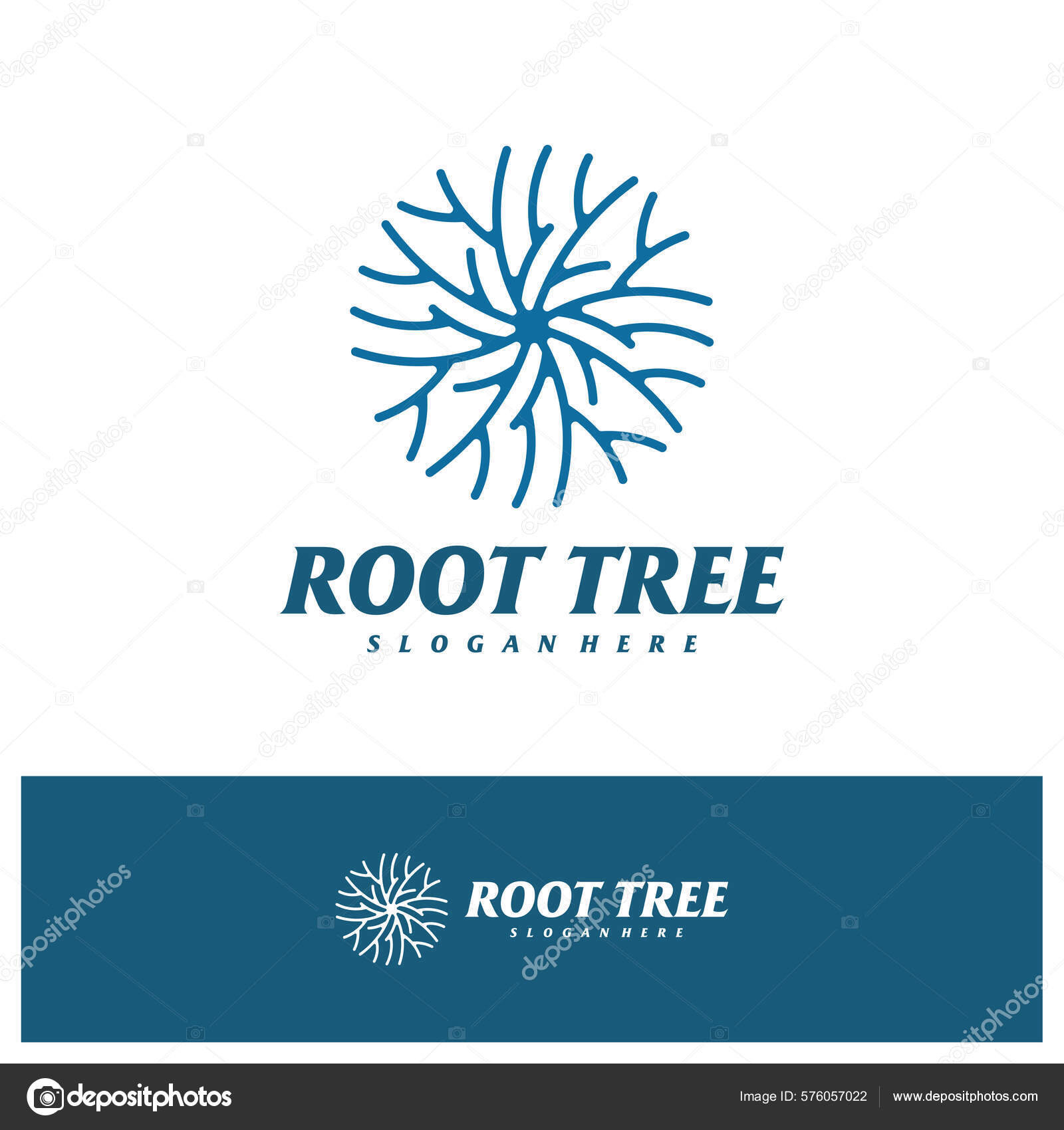 Plantilla Vector Diseño Logotipo Raíz Árbol Ilustración Conceptos ...
