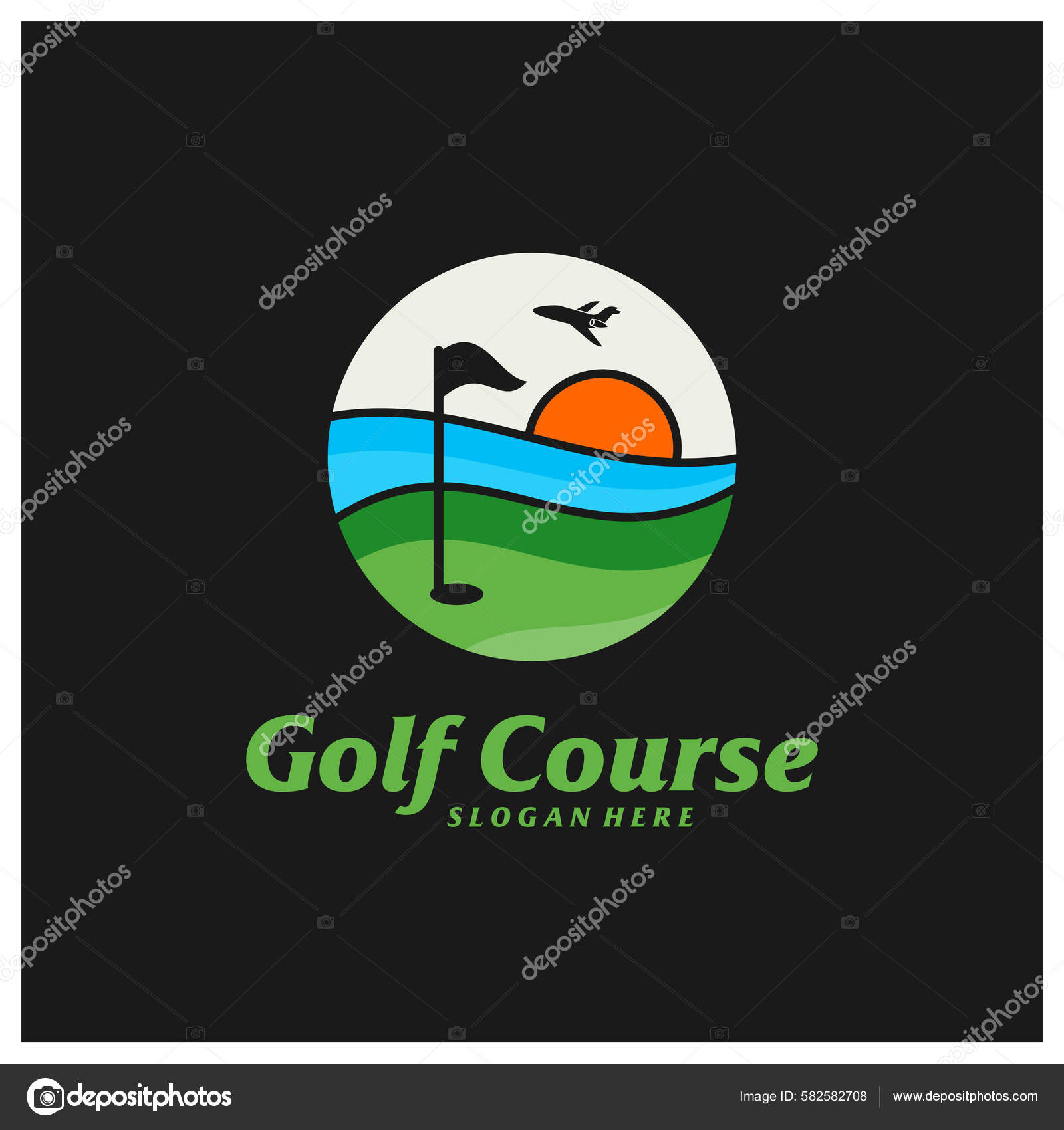 Golf Course Logo Design Template Golf Course Logo Concept Vector Stock ...