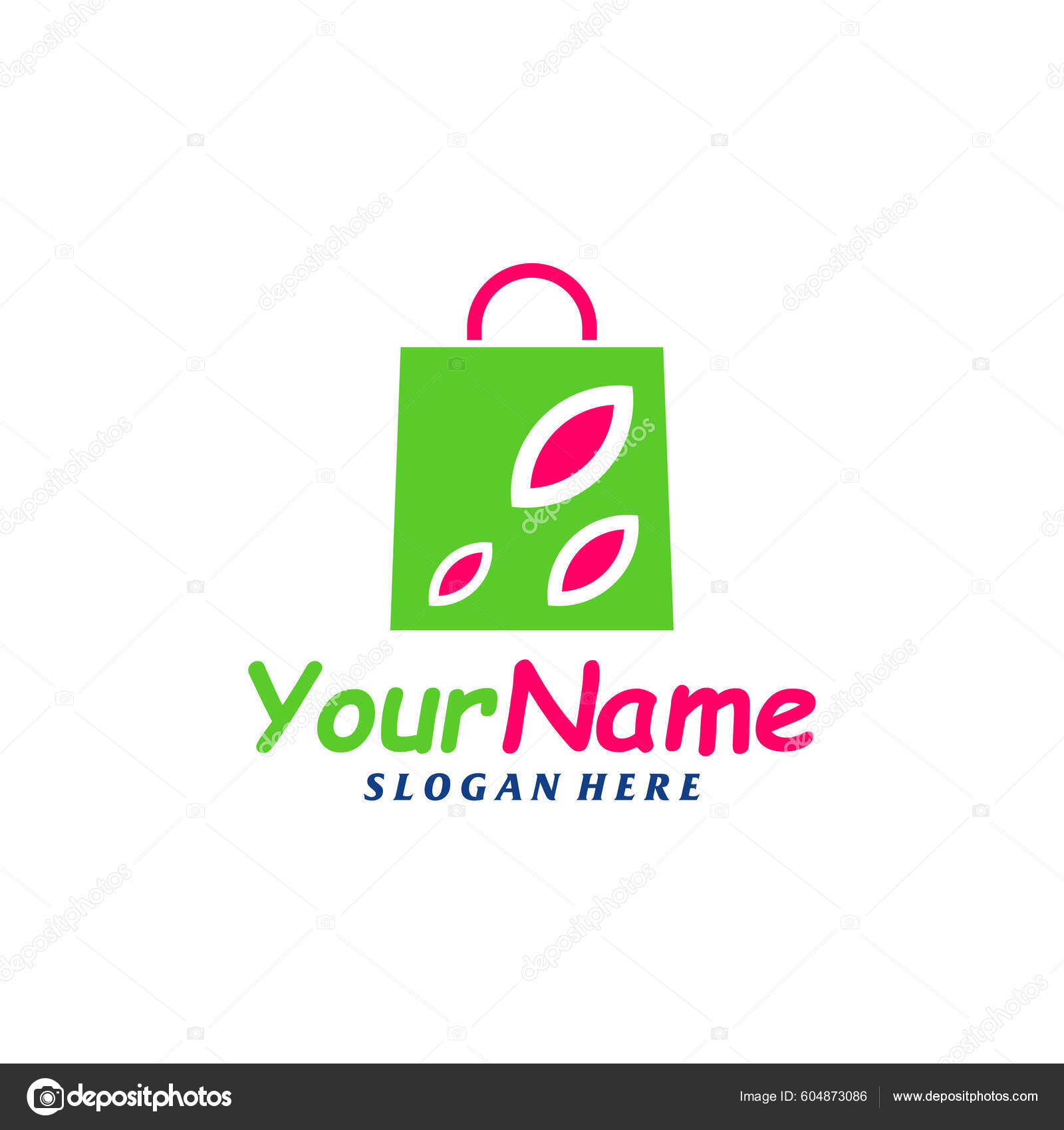 Nature Shop Logo Design Template Leaf Shop Logo Concept Vector Vetor de ...