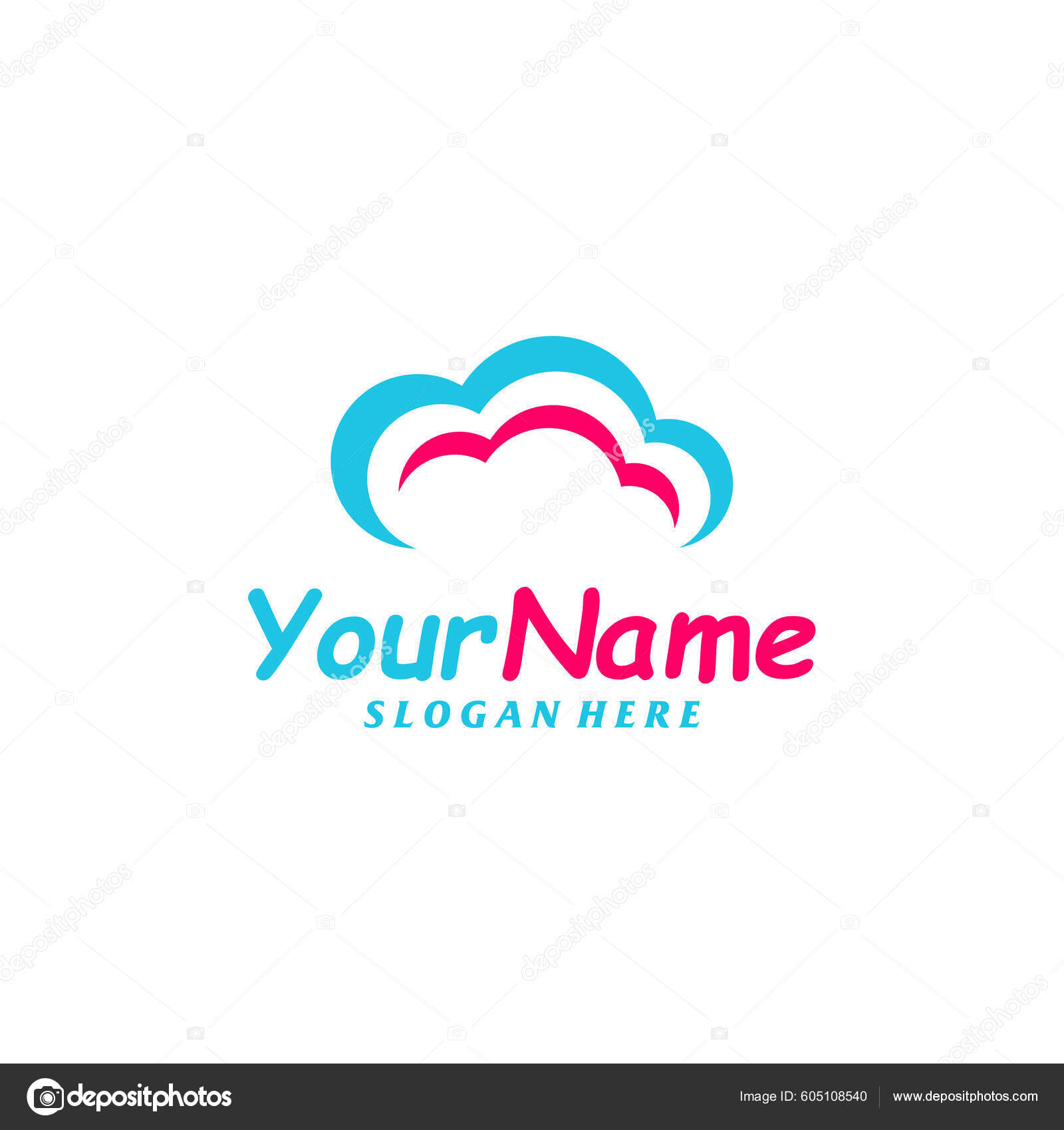 Cloud Logo Design Template Cloud Logo Concept Vector Creative Icon Vector de stock por ...