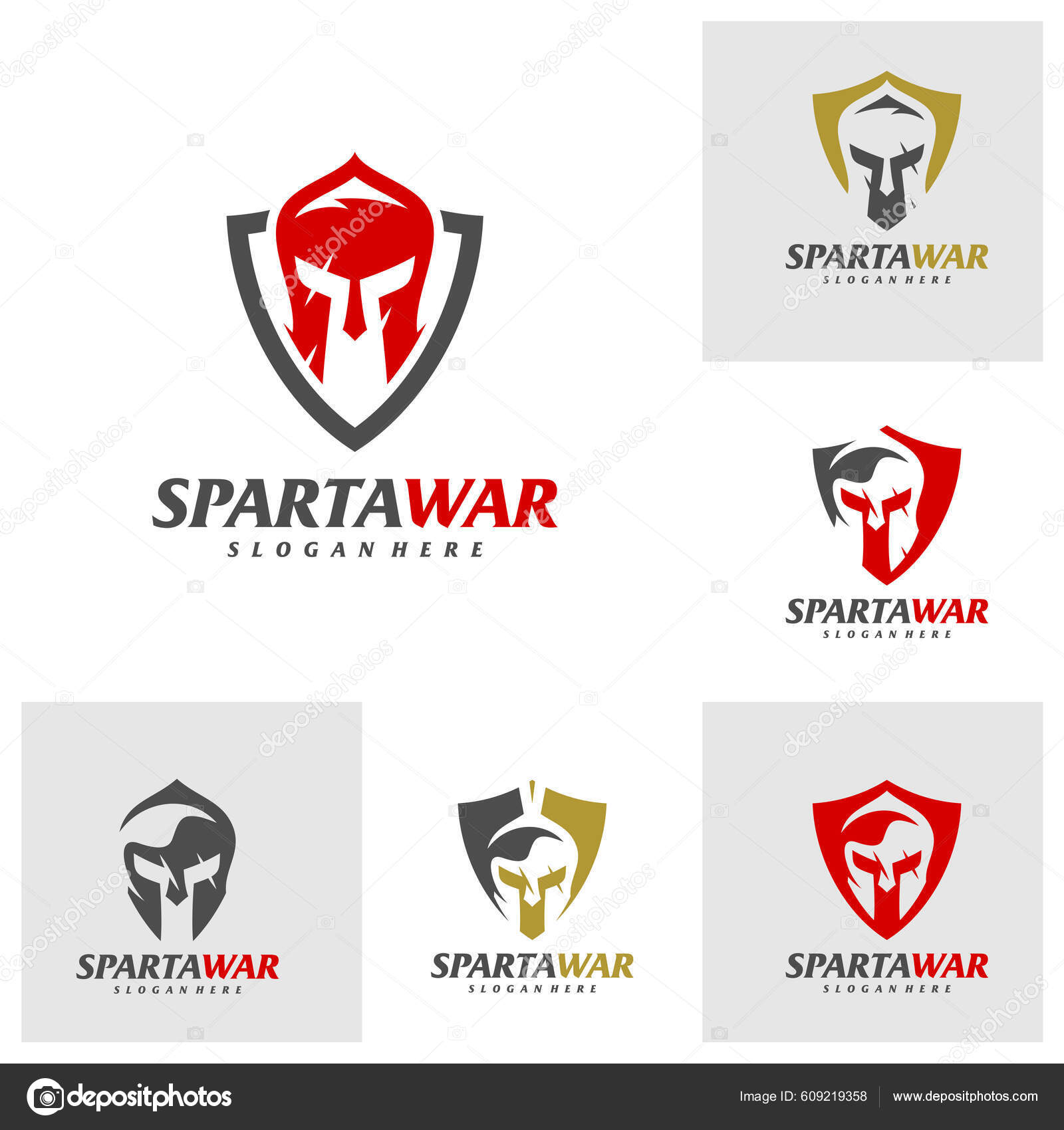 Spartan Helmet And Shield Logo