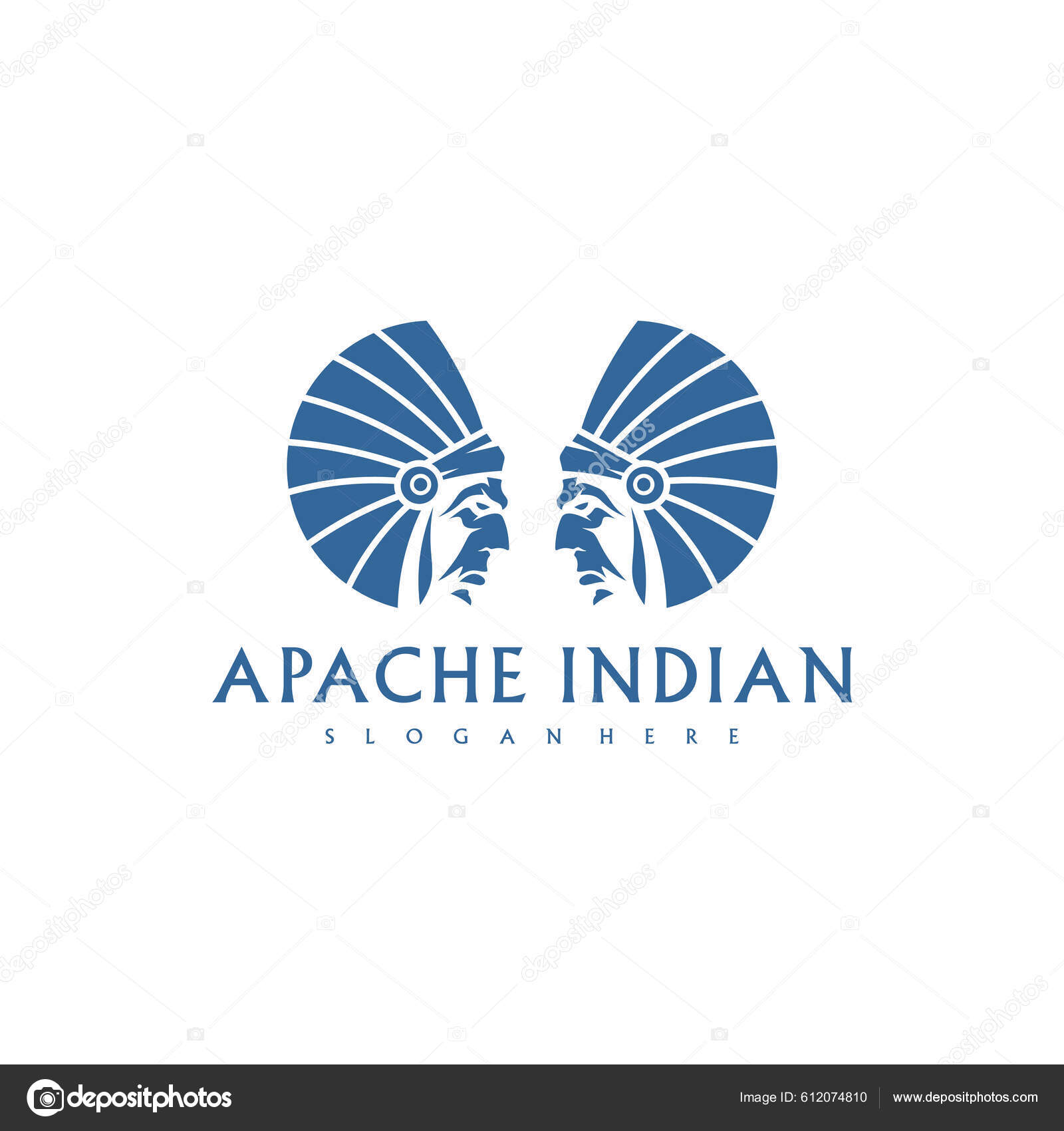 American Indian Logo Indian Emblem Design Editable Your Business Vector ...