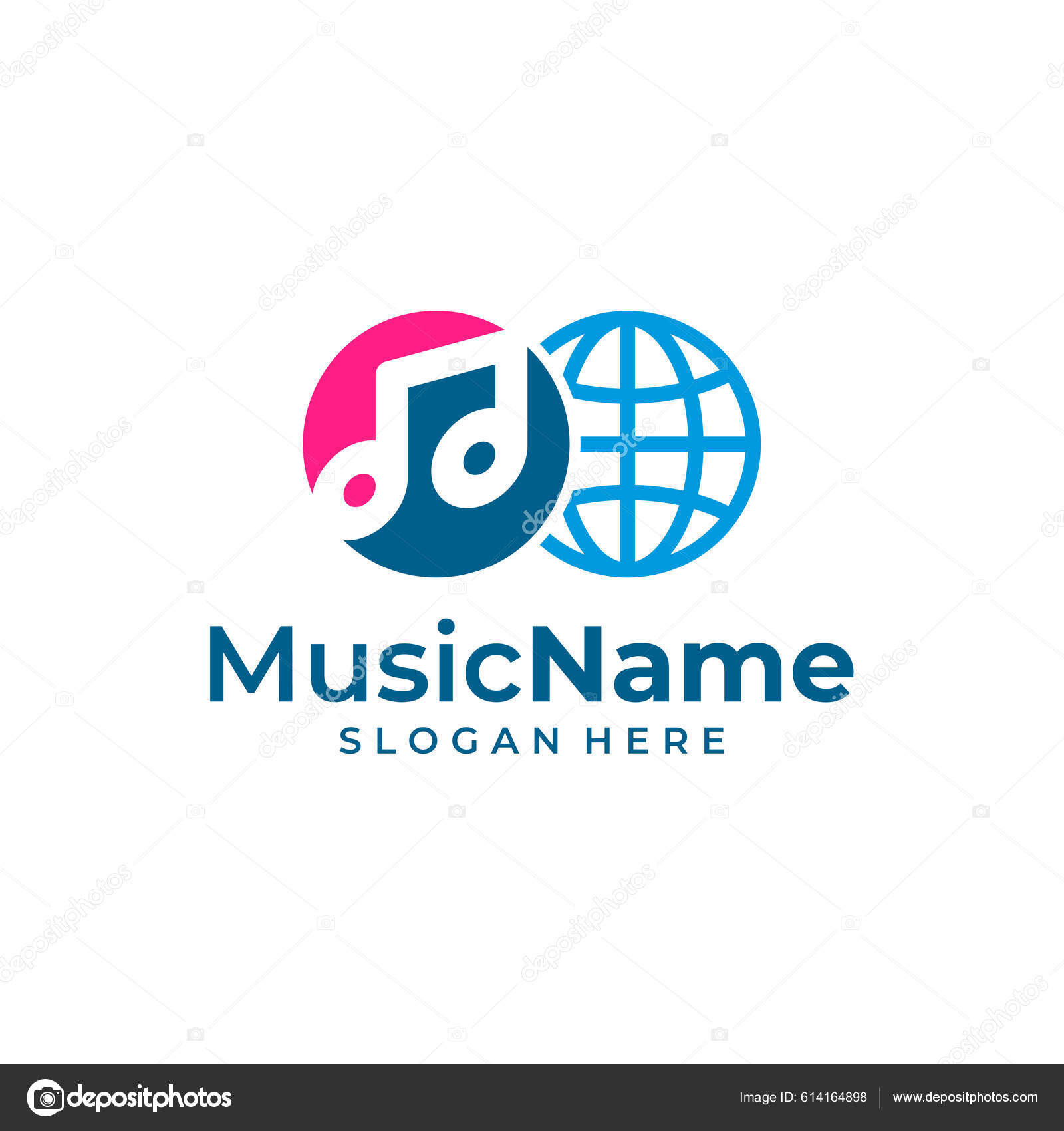 World Music Logo Template Design Vector Emblem Design Concept Creative ...