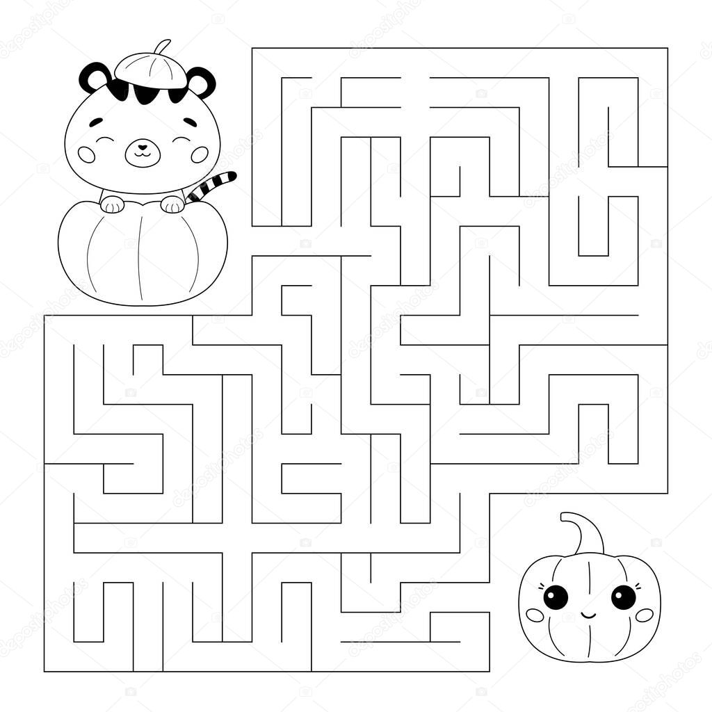 Página para colorear de Halloween. Laberinto educativo juego. Ayuda al ...