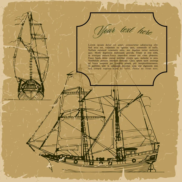 Vintage Marine Postcard Vector Illustration Stock Vector Image by ...