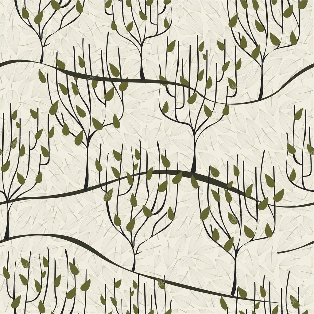 Stylized forest, seamless pattern, background. ⬇ Vector Image by ...
