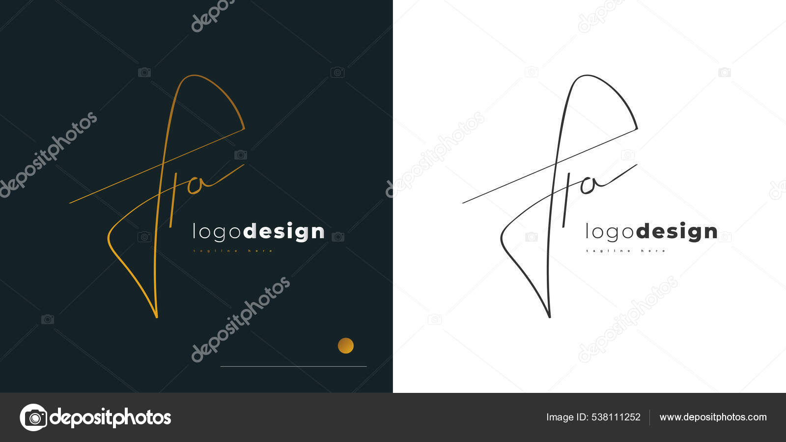 Elegant Minimal Initial Letter Logo Design Handwriting Style Signature ...