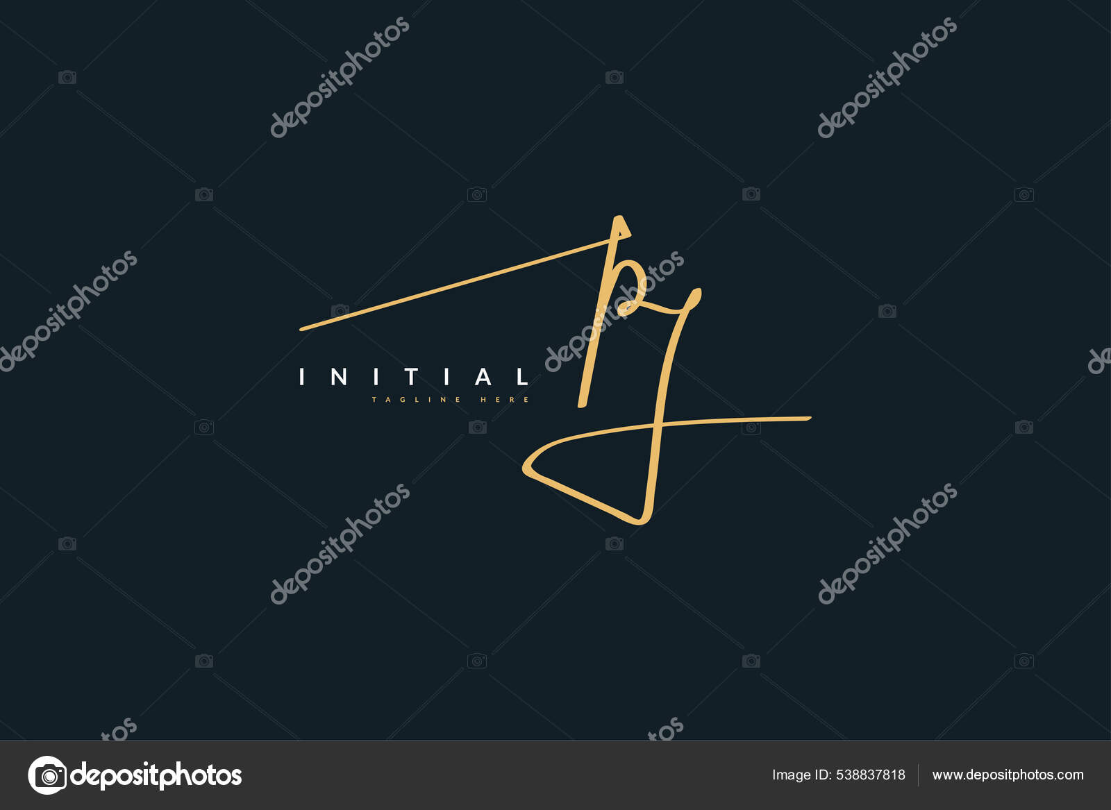 Initial Signature Logo Symbol Handwriting Style Wedding Fashion Jewelry ...