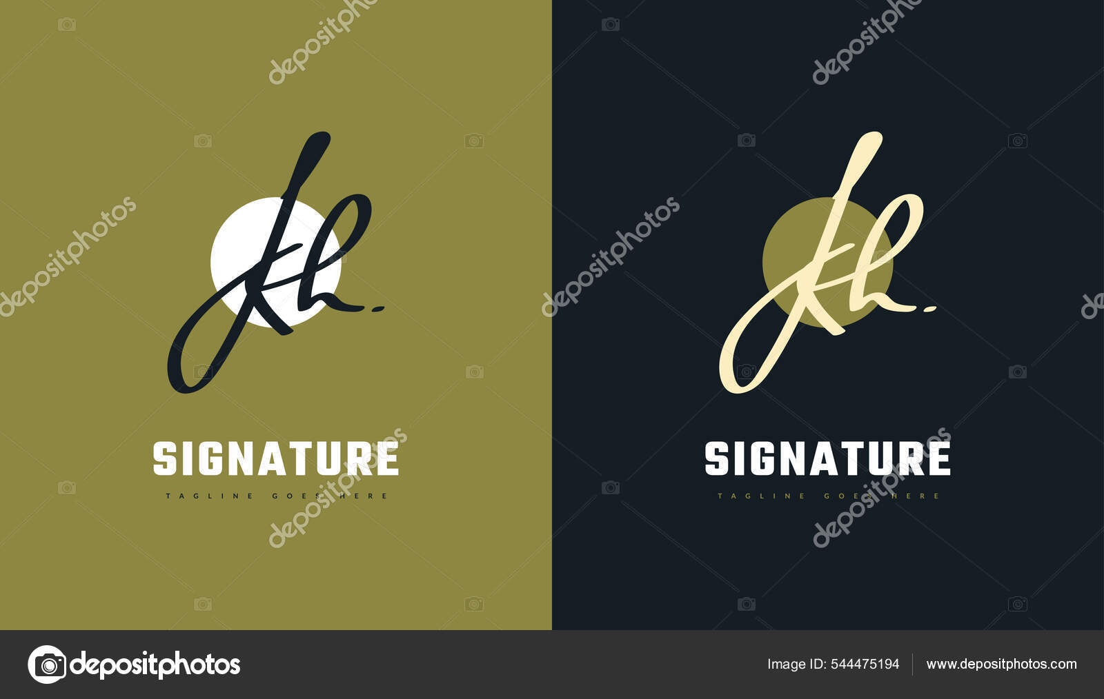 Signature Initial Logo Design Gold Handwriting Style Signature Logo ...