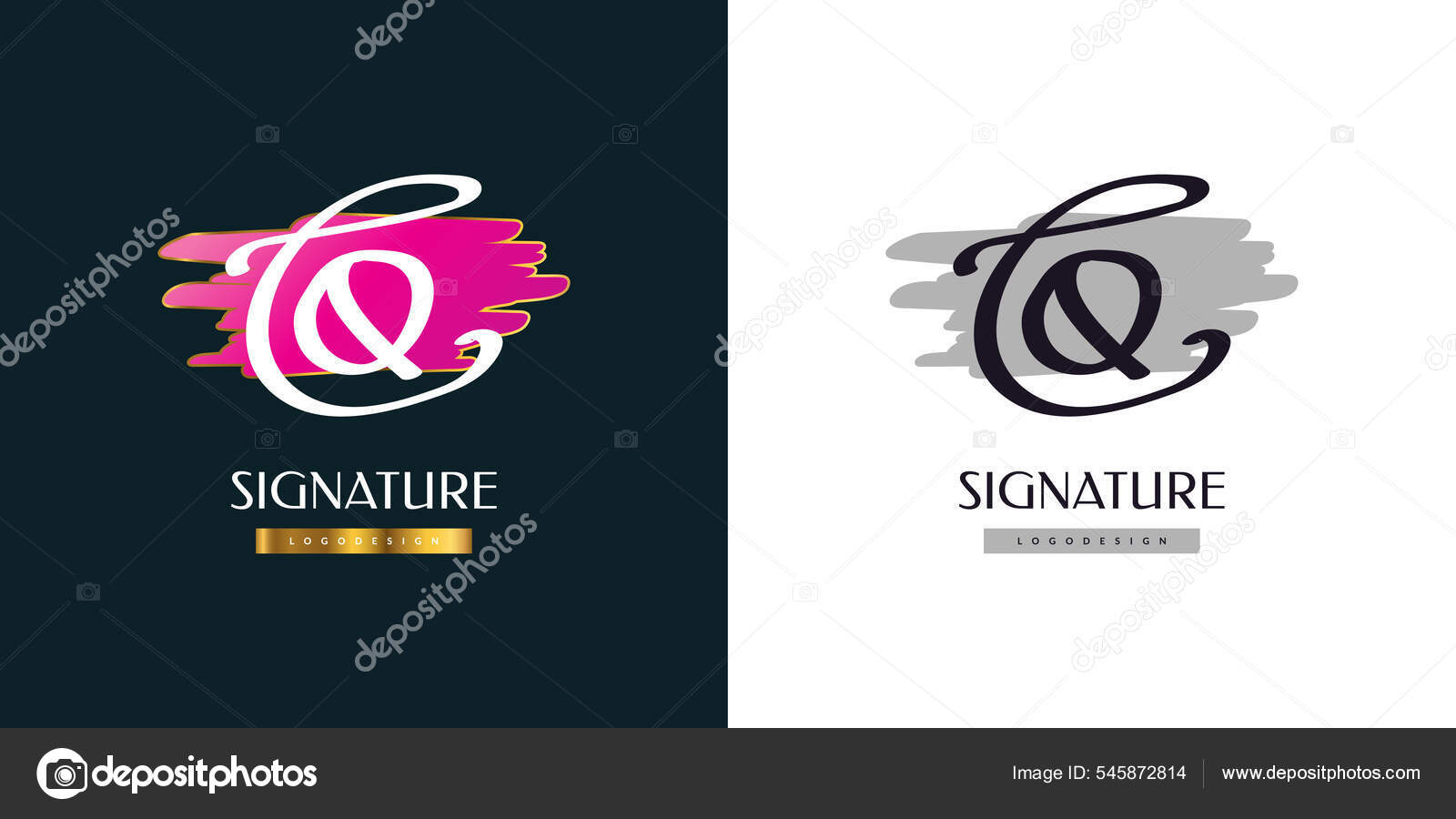 Initial Logo Design Handwriting Style Signature Logo Symbol Wedding ...