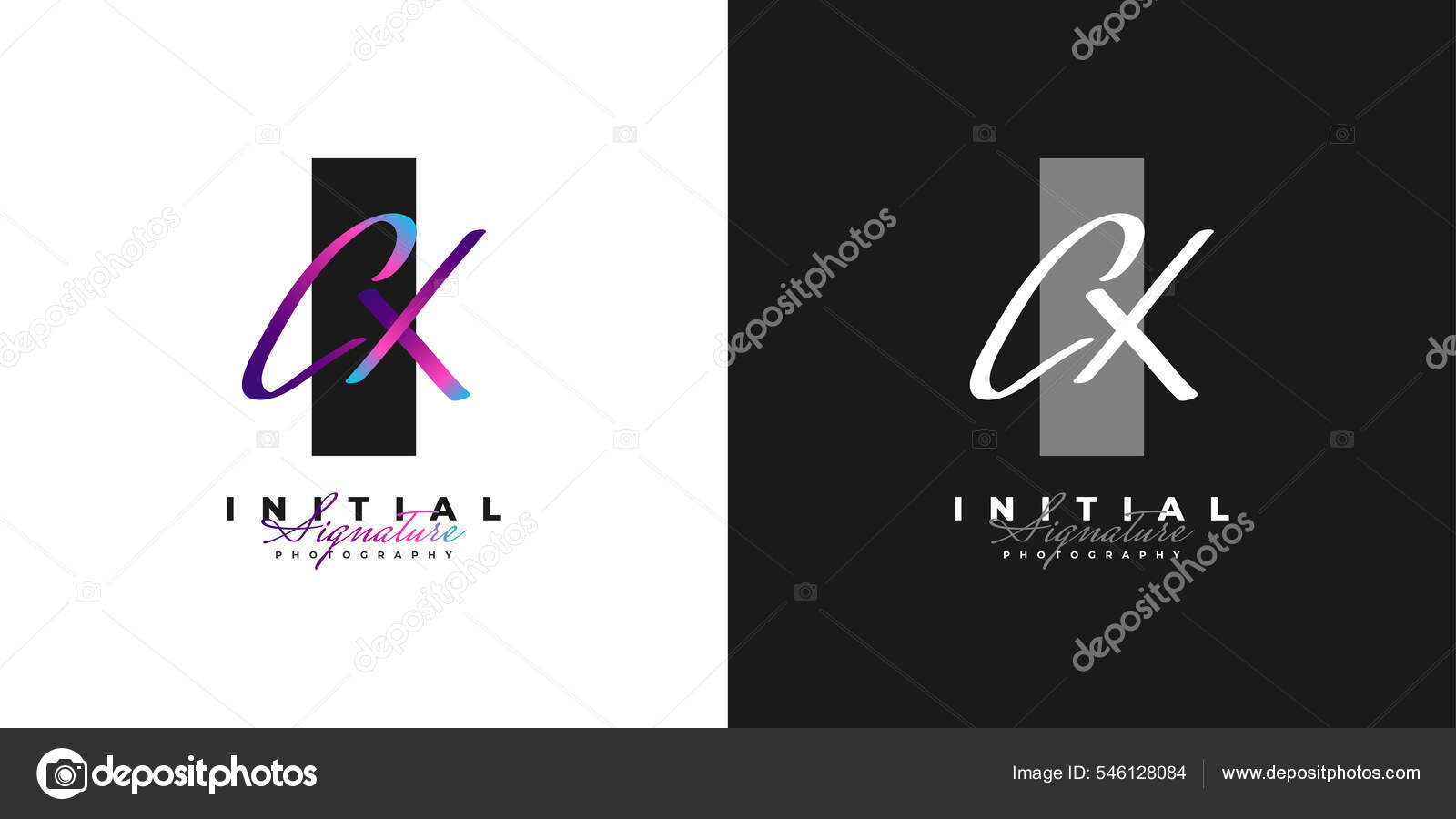 Initial Logo Design Handwriting Style Colorful Gradient Signature Logo ...
