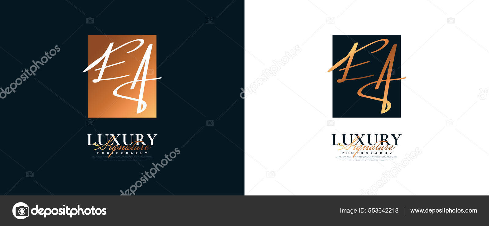 Initial Logo Design Elegant Gold Handwriting Style Signature Logo ...