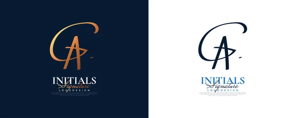 Initial Logo Design Elegant Gold Handwriting Style Signature Logo ...