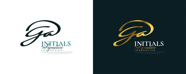Initial Logo Design Elegant Gold Handwriting Style Signature Logo ...