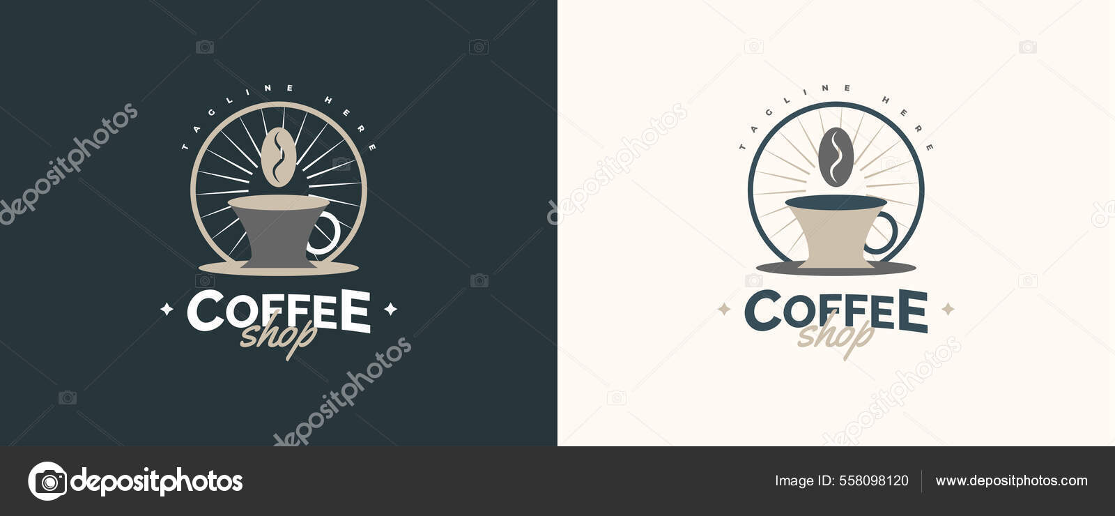 Vintage Minimal Coffee Shop Logo Cafe Logo Emblem Retro Style Stock ...