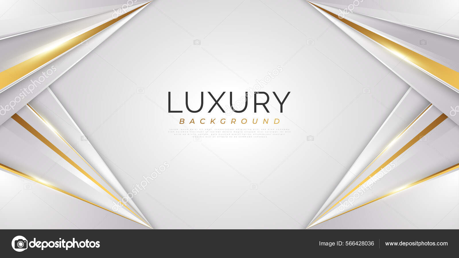 Luxury White Gold Background Golden Lines Paper Cut Style Premium Stock ...