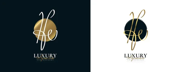 Initial Logo Design Elegant Gold Handwriting Style Signature Logo ...