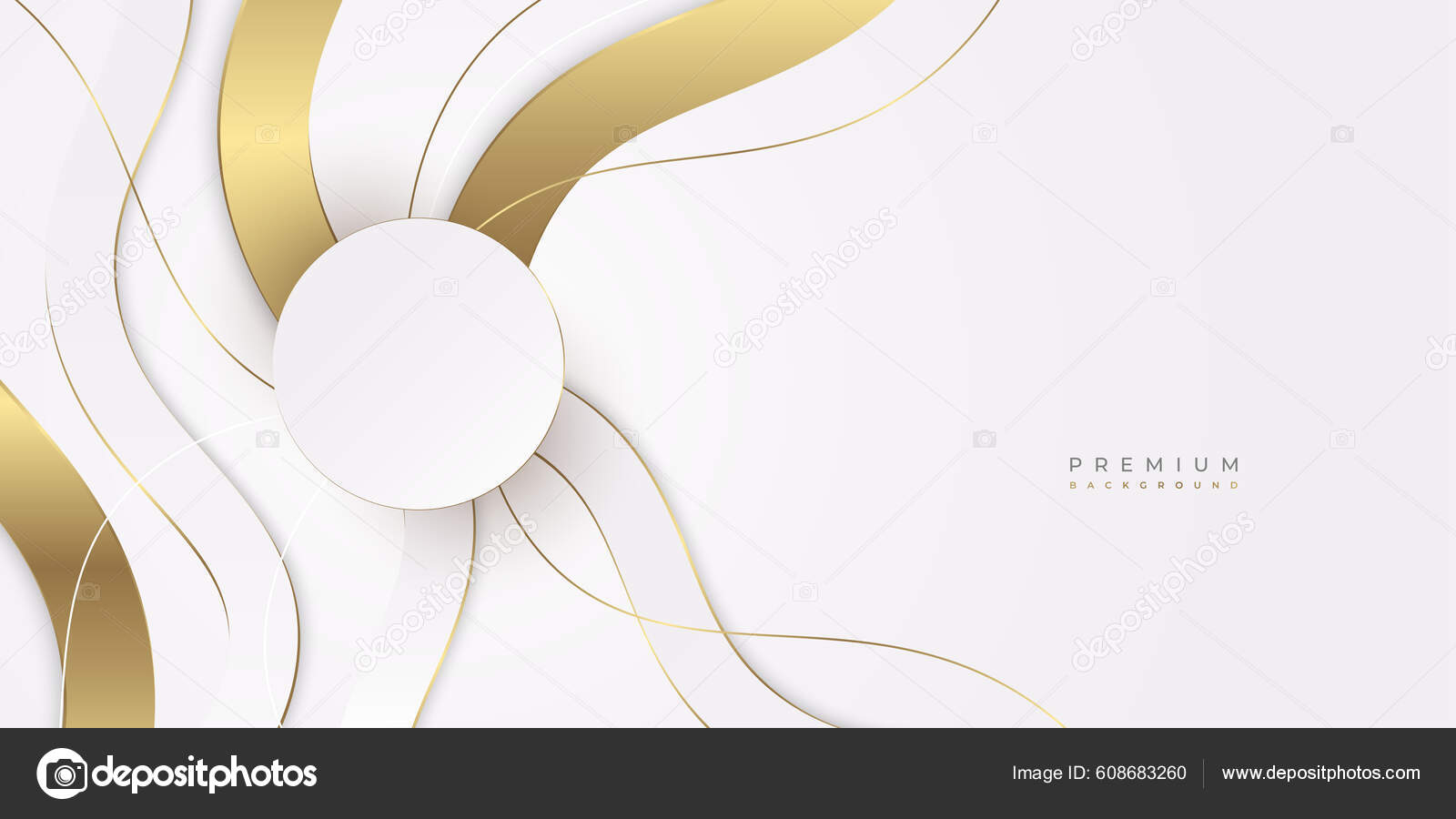 Latar Belakang Putih Dan Emas Mewah Dengan Garis Emas Dan Vektor Stok ...
